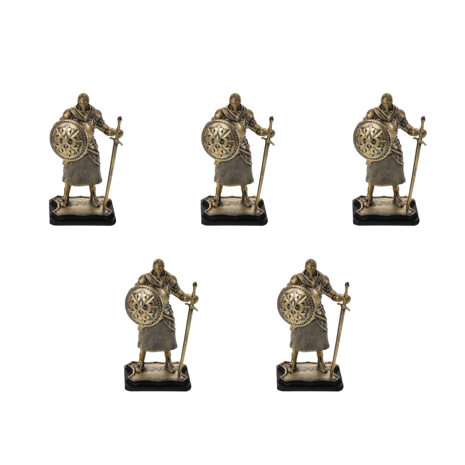 Masteelf 5pcs Medieval Knight Miniature Resin Statue Medieval Knight ...