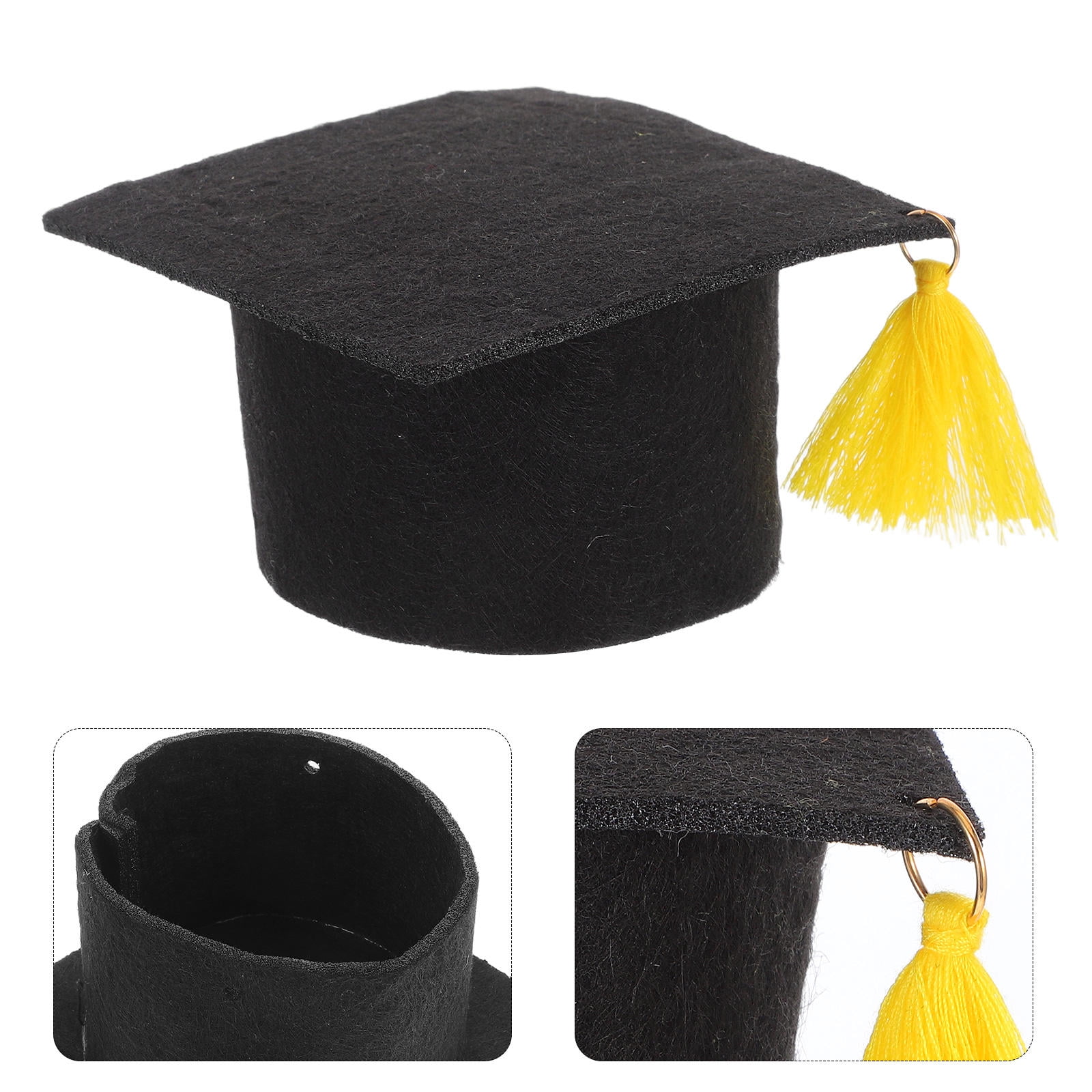 Masteelf 5pcs Mini Bachelor Hats Tiny Grad Hats Graduation Party Caps ...