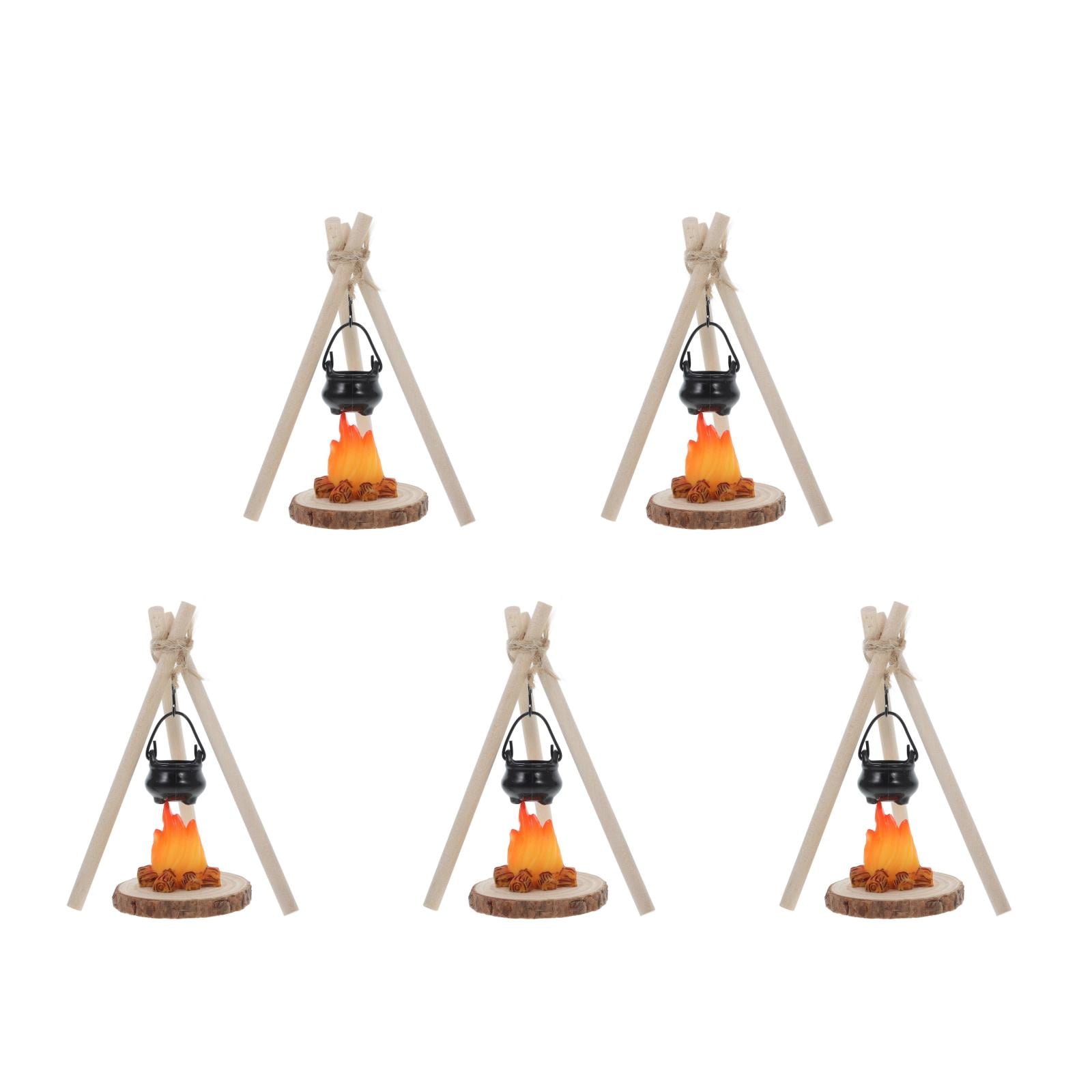 Masteelf 5pcs Miniature Campfire for Dollhouse with Boiling Water Scene ...