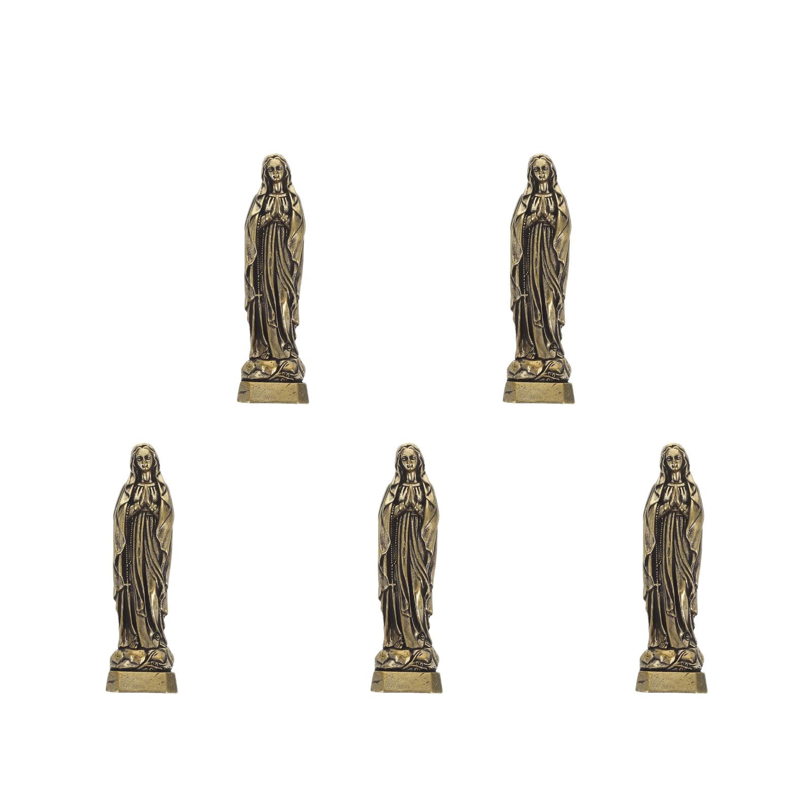Masteelf 5pcs Brass Virgin Mary Desk Topper Virgin Statue Small Virgin ...
