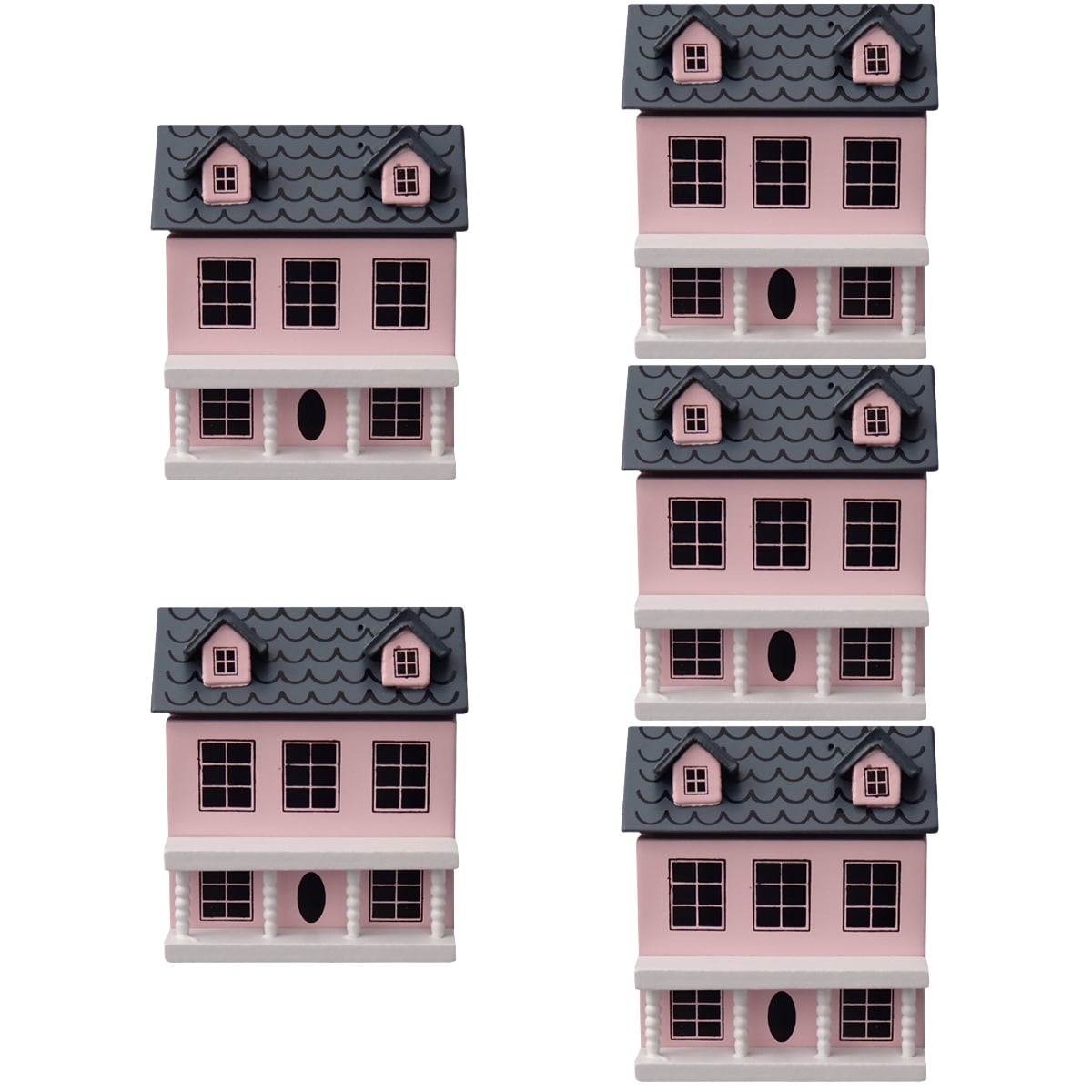 Masteelf 5pcs Small House Model Miniature House Ornament Wood Tiny ...