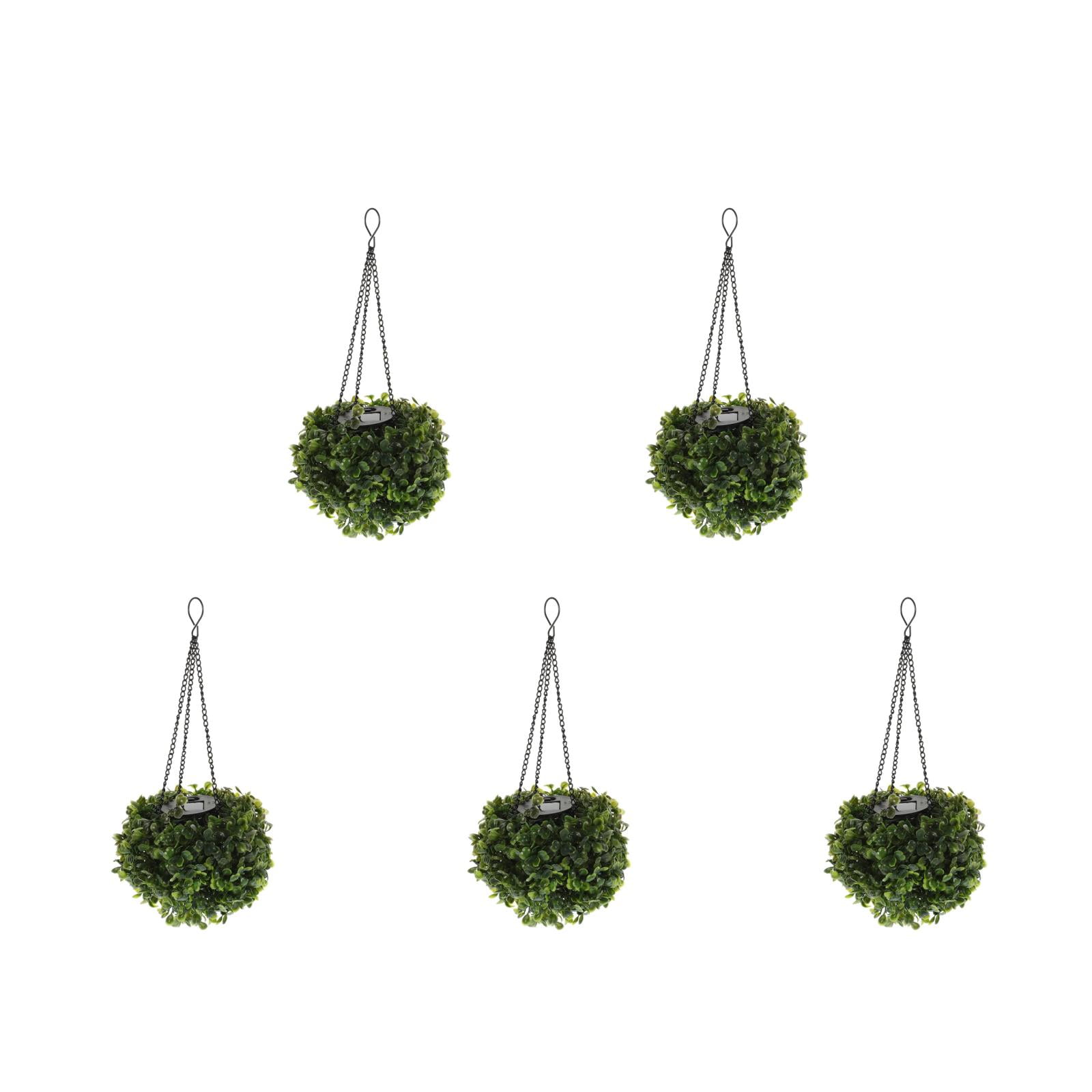 Masteelf 5pcs Solar Lighted Plant Topiary Ball LED Hanging Ball Lamp ...