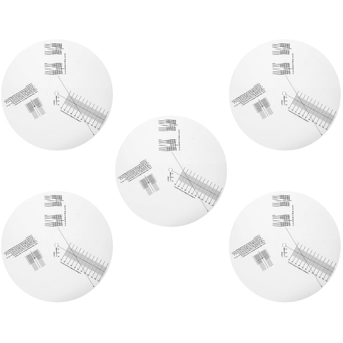 Masteelf 5pcs Turntable Alignment Protractor Mat Distance Gauge ...