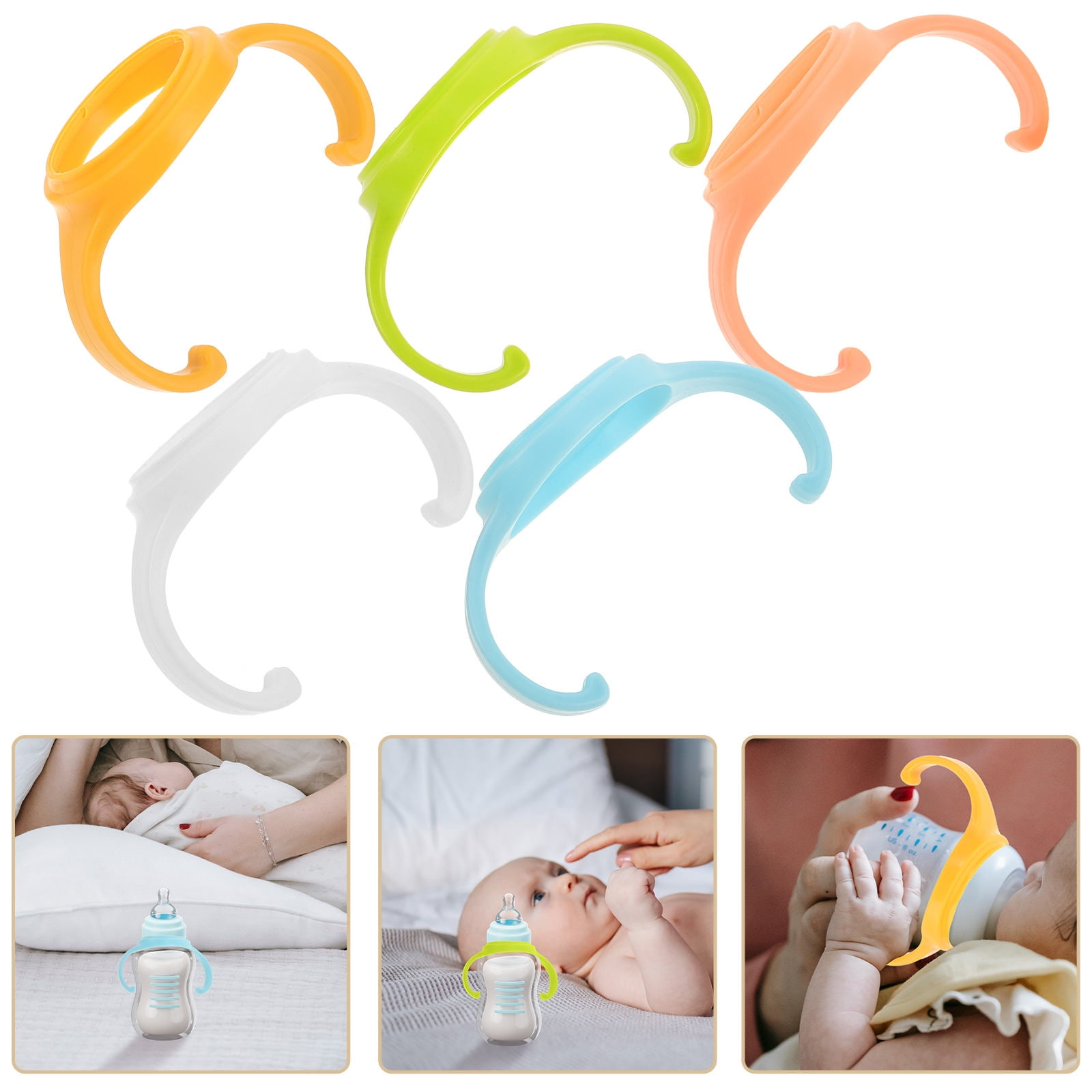 Masteelf 5-Pack Universal Baby Bottle Handles, Non-Plastic Grips for ...