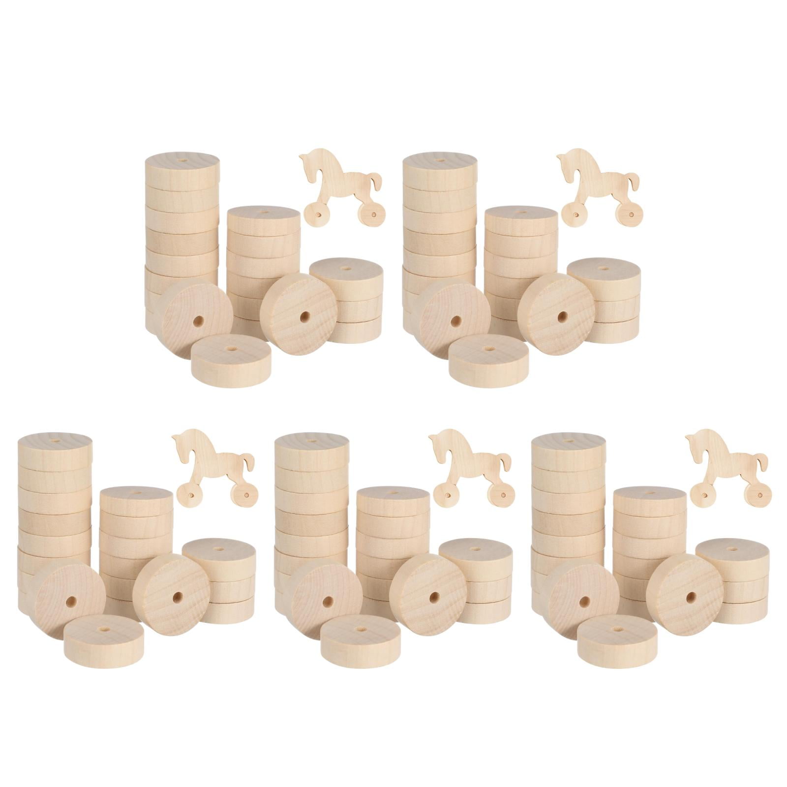 Masteelf 5pcs Wooden Wheels, 20pcs Wooden Craft Wheels Wheels for Craft ...