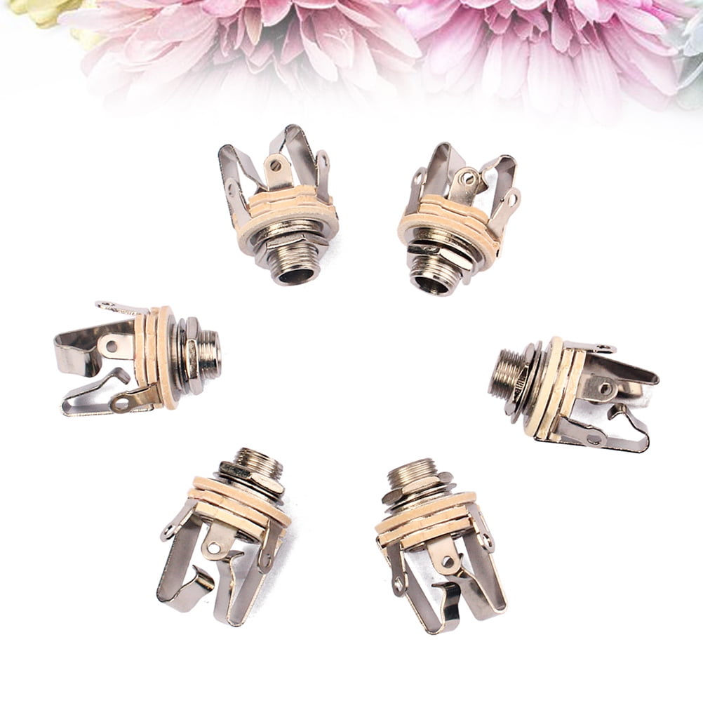 Masteelf 6 PCS 1/4 Inch 6.35mm Stereo Guitar Jack Socket Connector ...