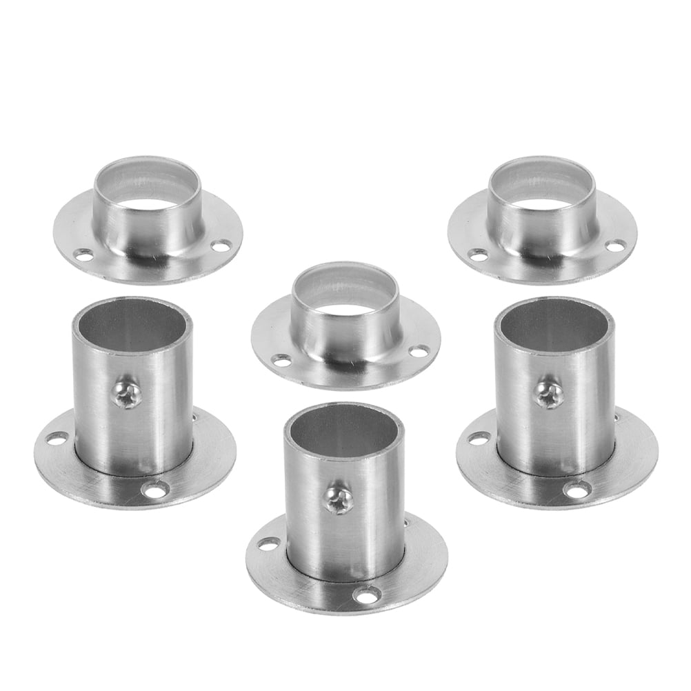 Masteelf 6 PCS Stainless Steel Closet Rod Support Bracket Fixed Flange ...
