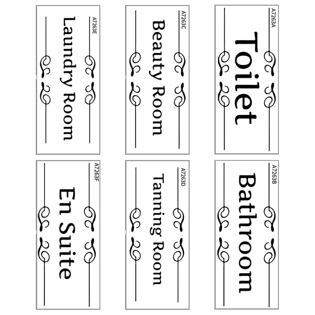 Masteelf 6 Pcs Adhesive Sticky Toilet Sticker Bathroom Door Decal ...