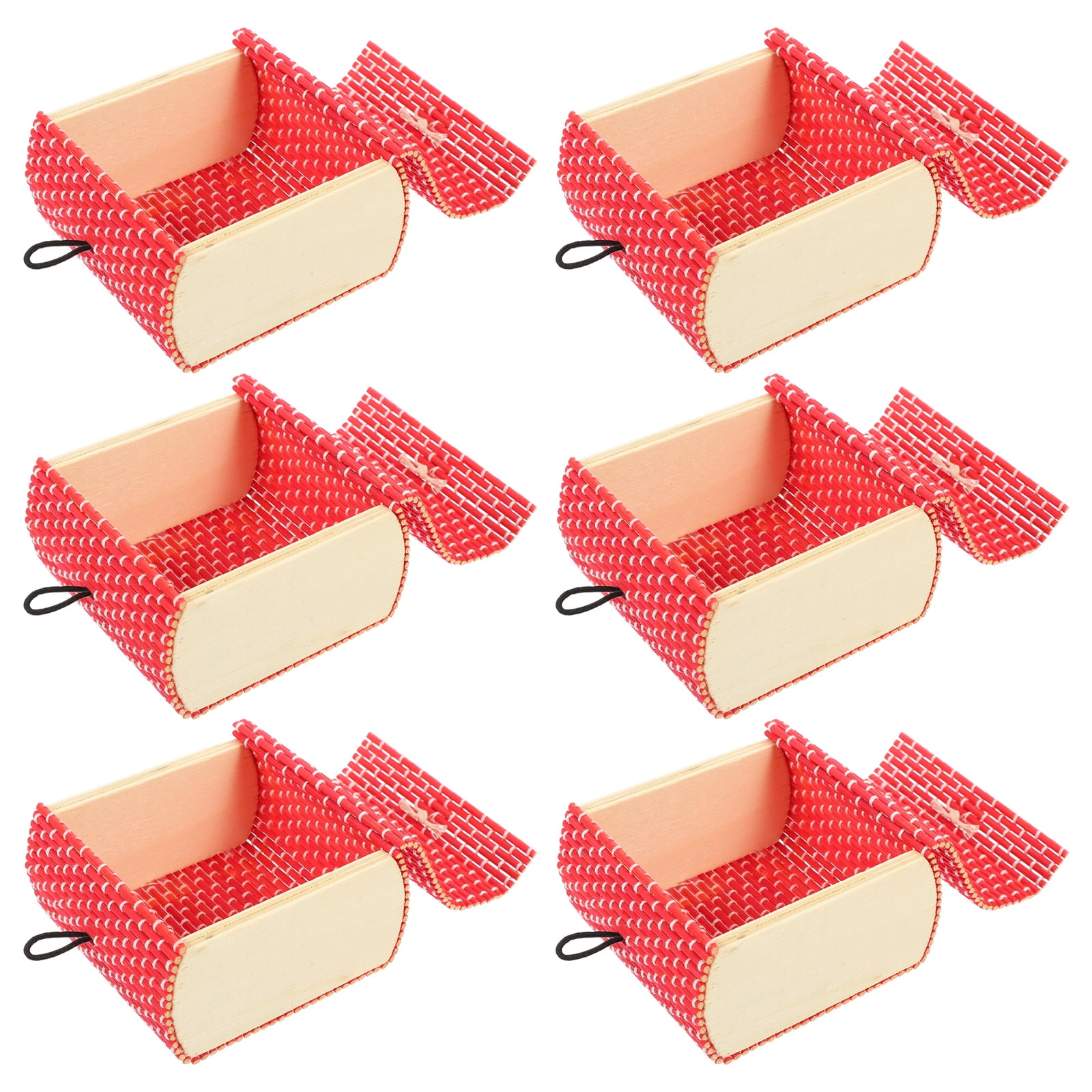 Masteelf 6 Pcs Bamboo Curtain Storage Box Laundry Basket Soap Holder ...