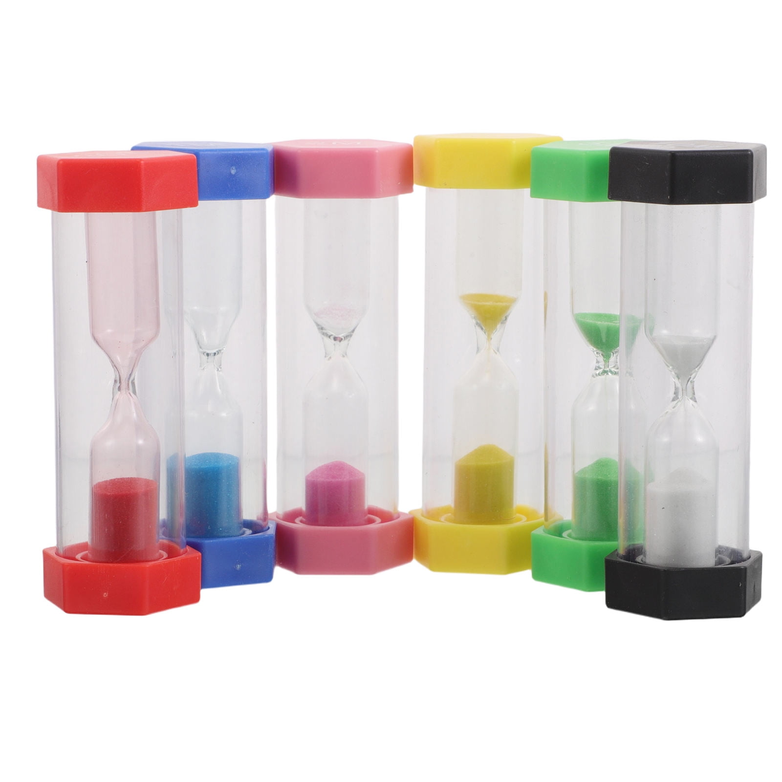 Masteelf 6 Pcs Colorful Hourglass Sand Timer Set Plastic Sand Timers ...