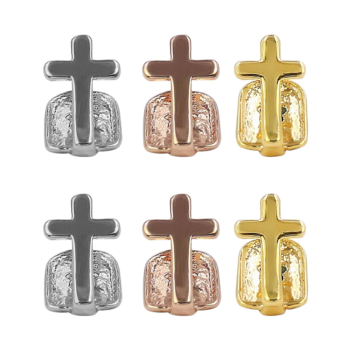 Masteelf 6 Pcs Cross Shaped Hip-Hop Teeth Brace Fake Canine Teeth ...