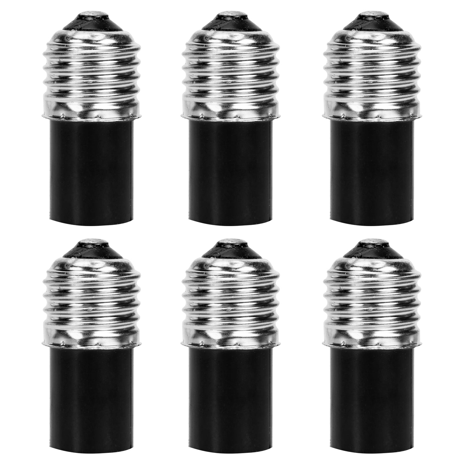 Masteelf 6 Pcs E27 to E12 Lamp Holder Lightbulb Adapter Pendant Black ...