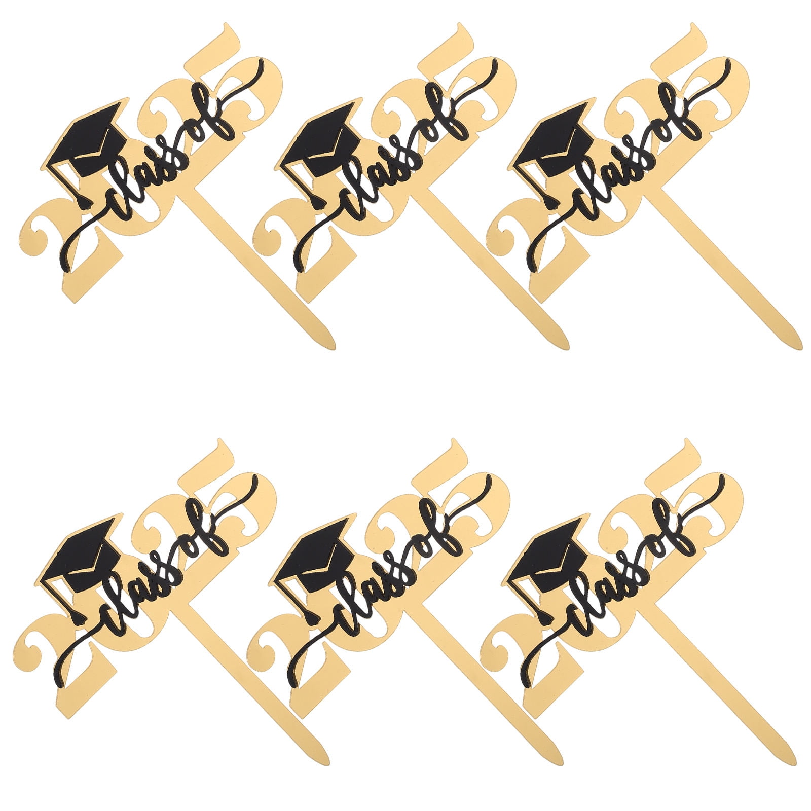 Masteelf 6 Pcs Graduation Decorations Just Graduated Cake Topper Insert ...
