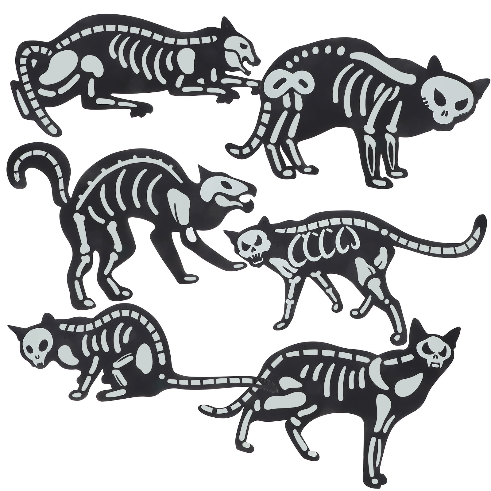 Masteelf 6 Pcs Halloween Plug Catnip Decorative Garden Stakes Skeleton ...