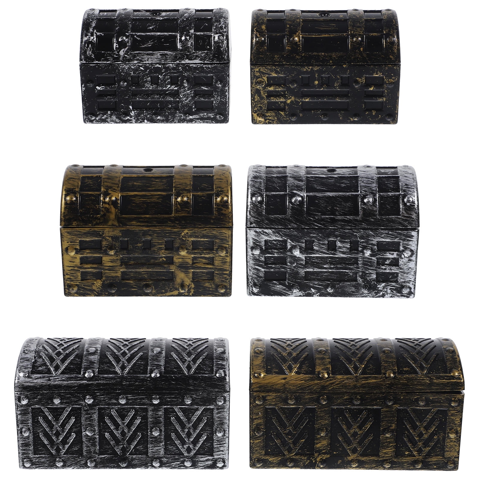 Masteelf 6 Pcs Toy Treasure Chest Pirate Hunting Children's Retro ...