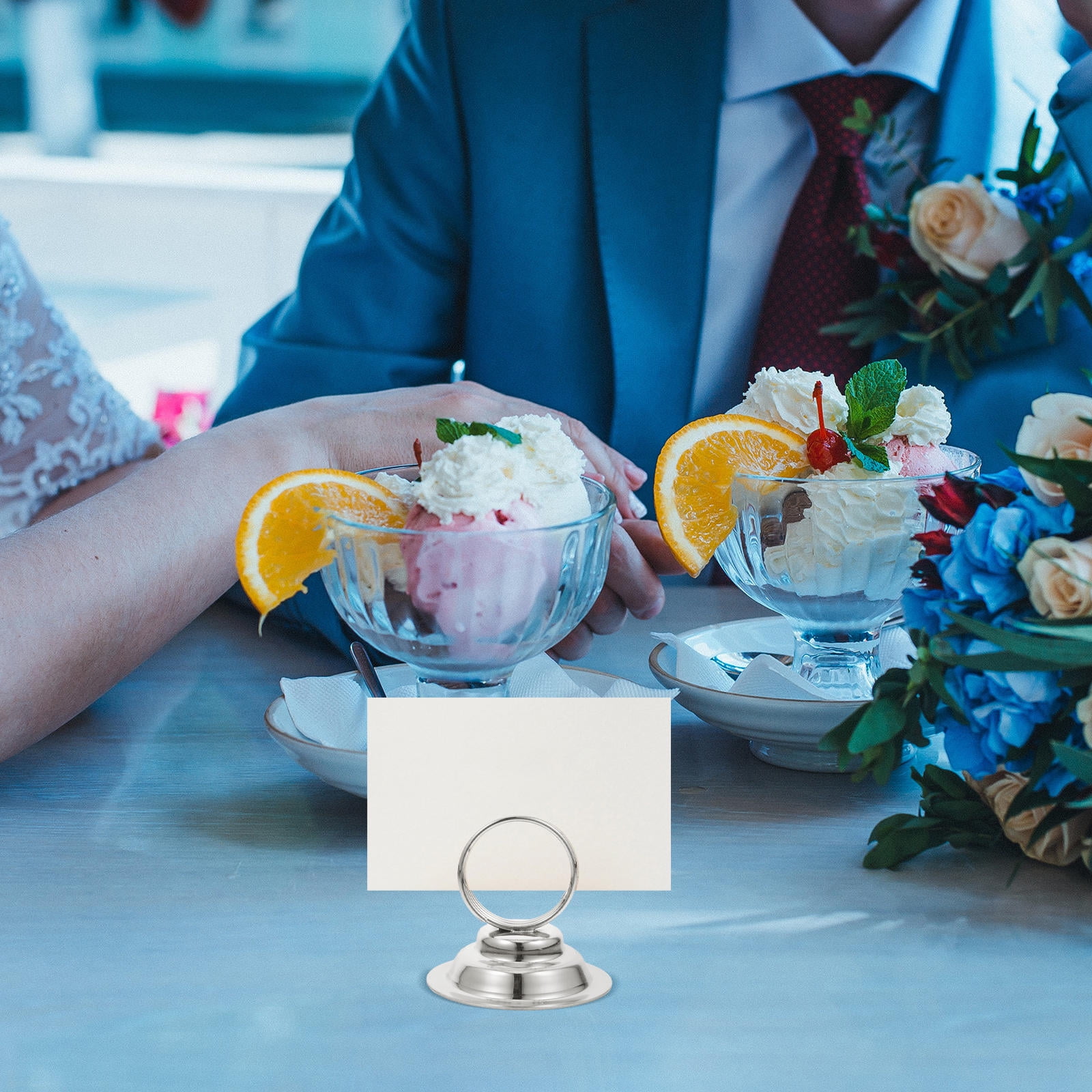 Masteelf 6 Pcs Wedding Sign Holder Table Vertical Number Plate Clip ...