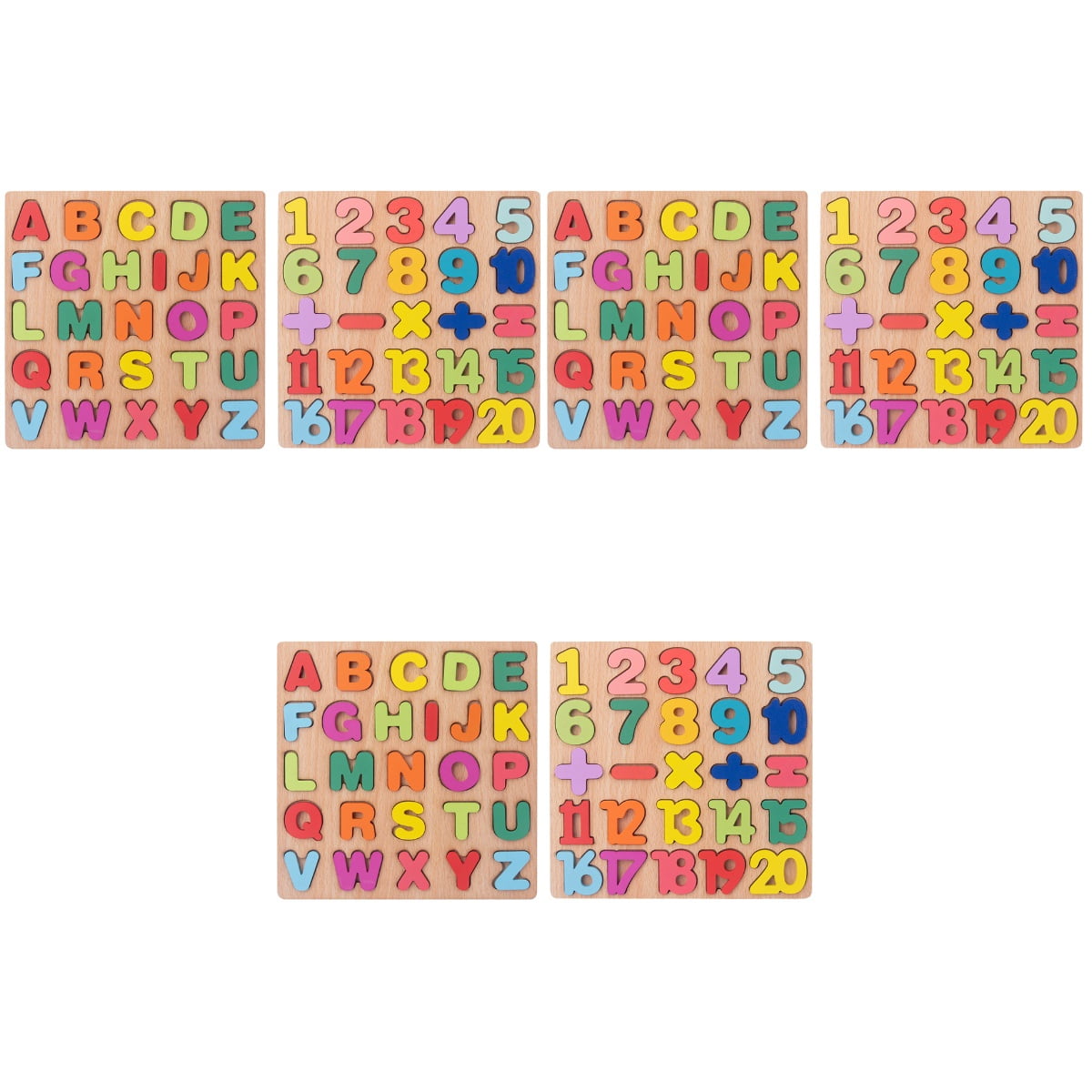 Masteelf 6 Sets of Alphabet Matching Puzzle Toys Number Puzzle Matching ...