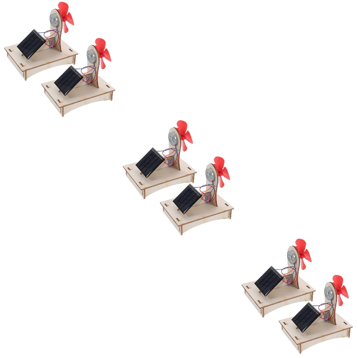 Masteelf 6 Sets of Solar Toy Solar Wooden Assembly Toy Solar Powered ...