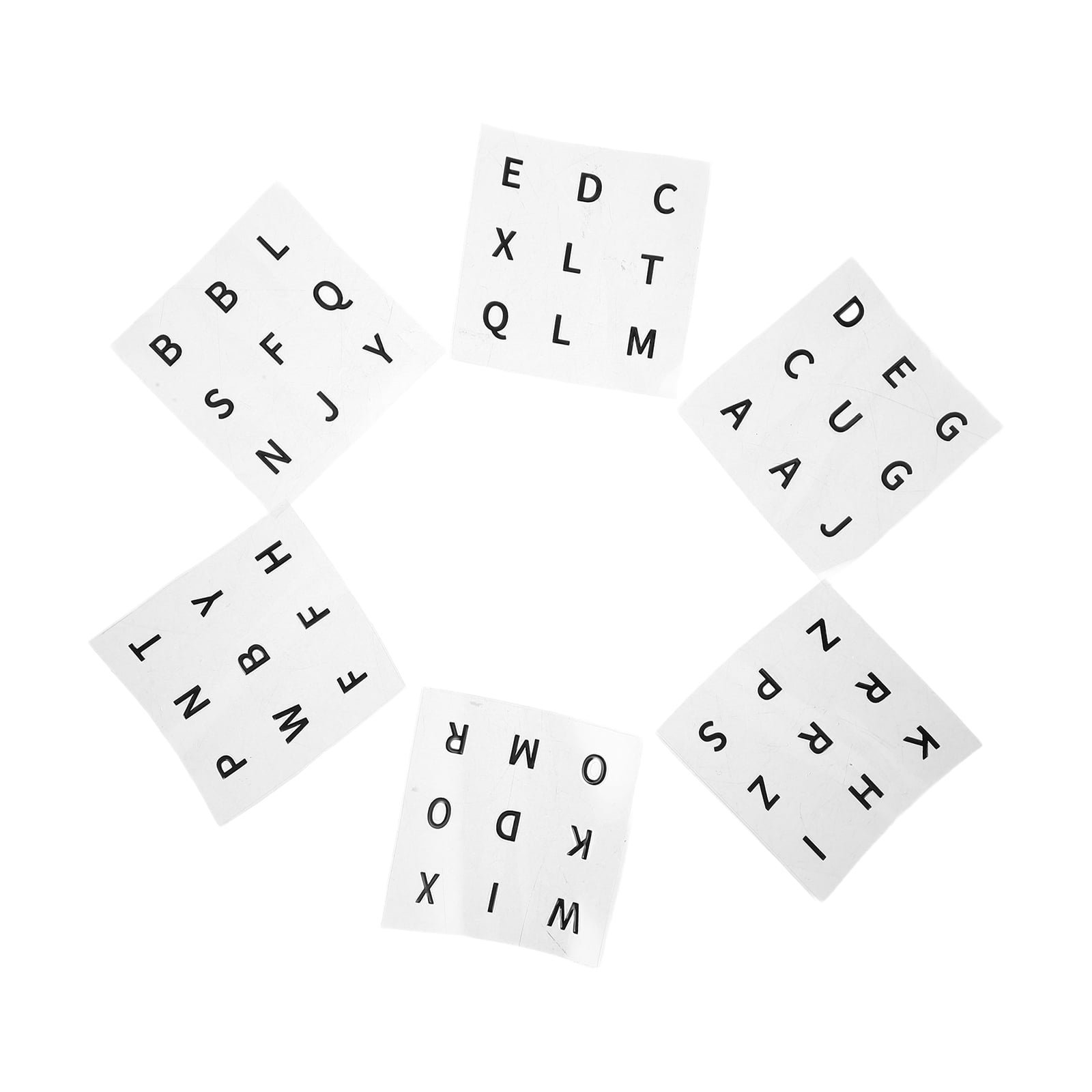 Masteelf 6 Sheets of Cube Toy English Letter Stickers for Low Vision ...