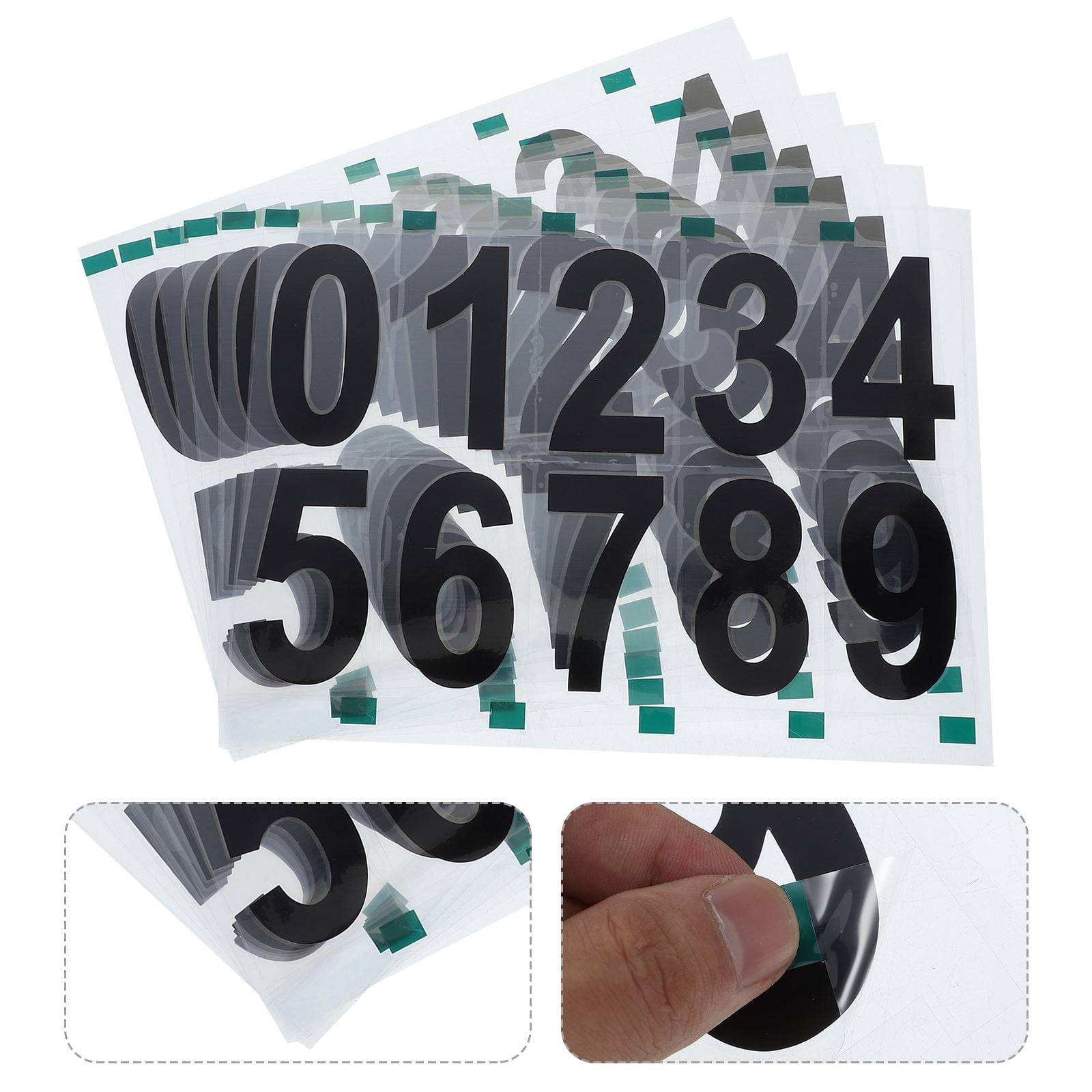 Masteelf 6 Sheets Reflective Address Numbers Adhesive Mailbox Stickers ...