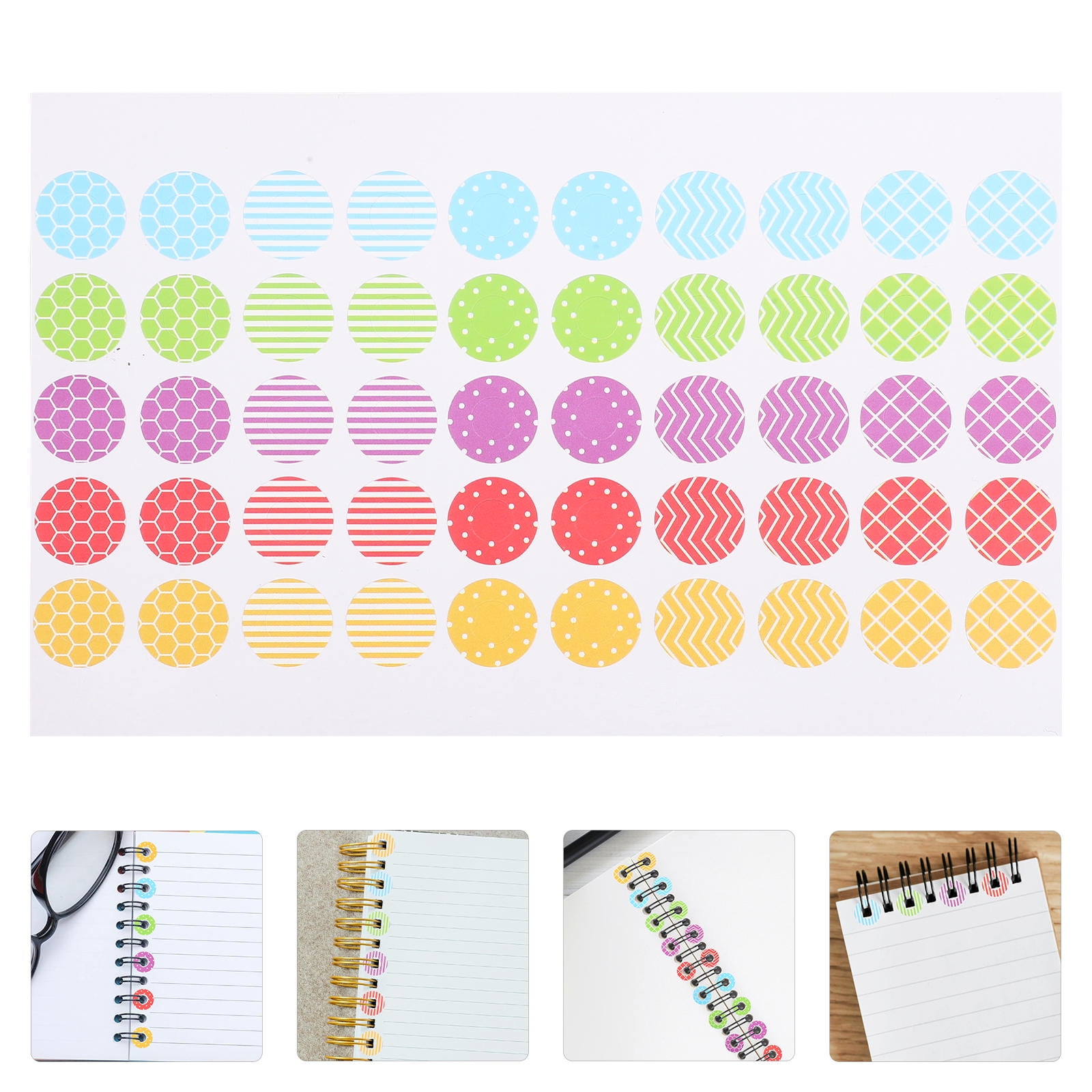 Masteelf 6 Sheets of Hole Punch Reinforcement Stickers Decorative Loose ...