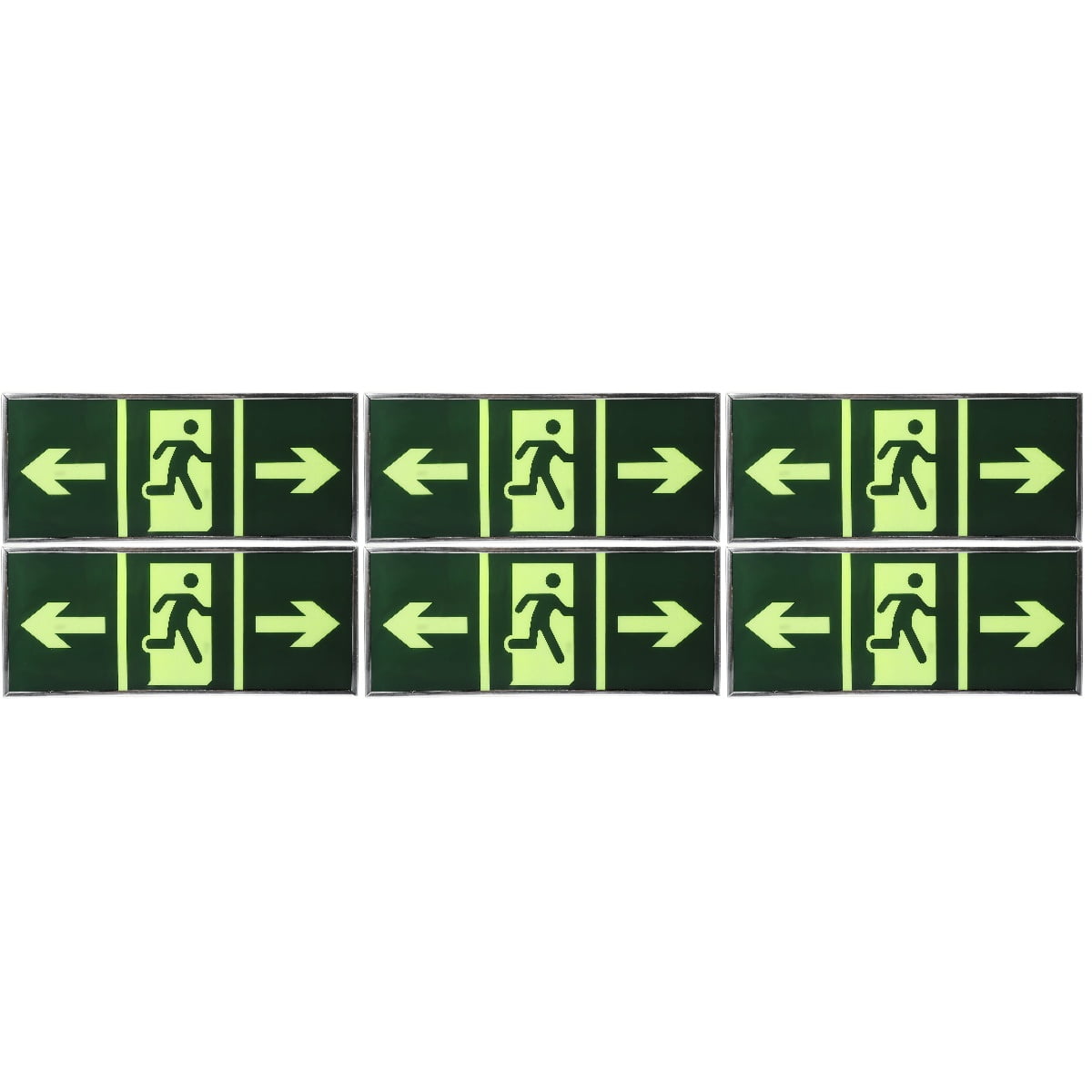 Masteelf 6 pcs Luminous Emergency Exit Sign Adhesive Safety Exit ...