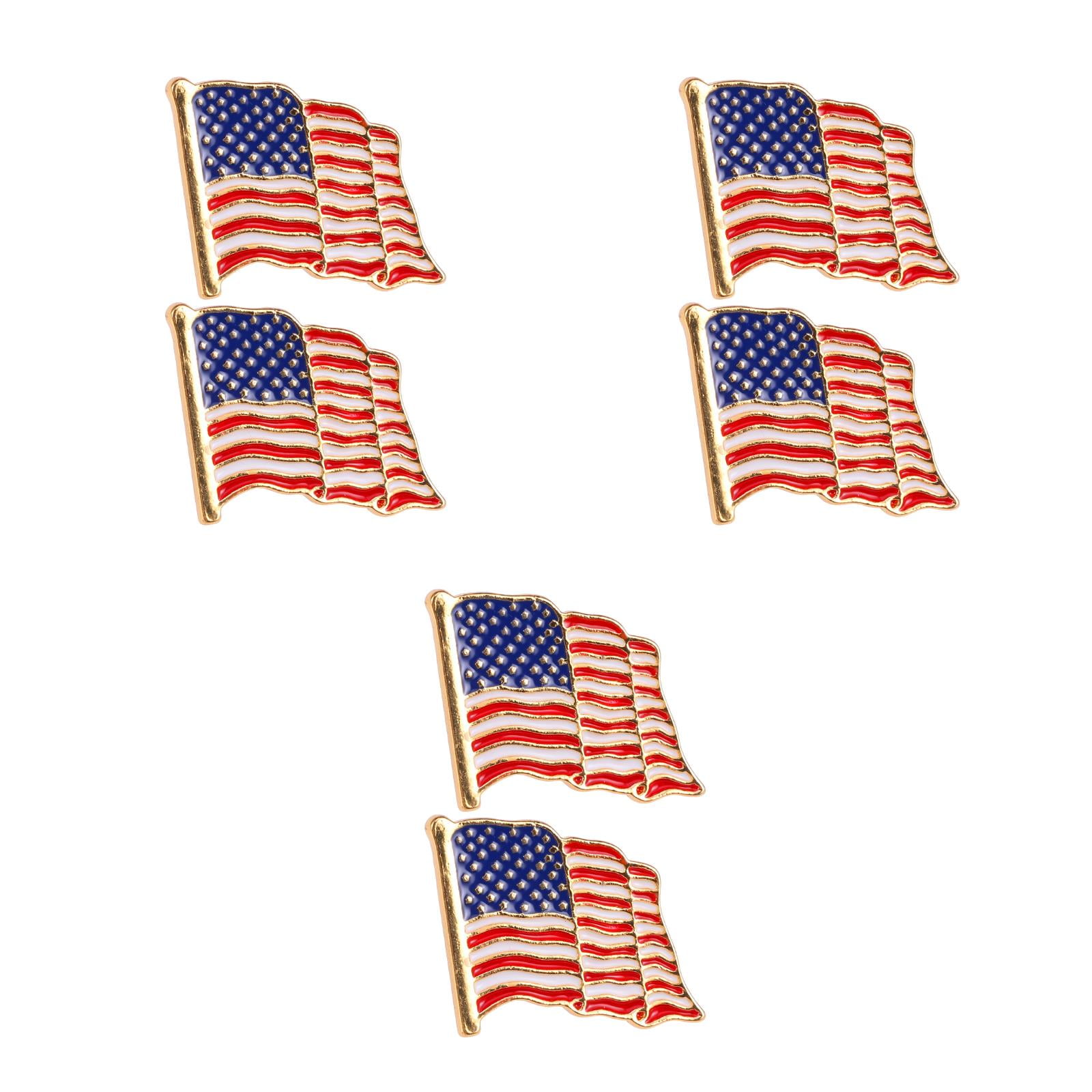 Masteelf 6 pcs Metal Flag of American Badge American Flag Pin Badges ...