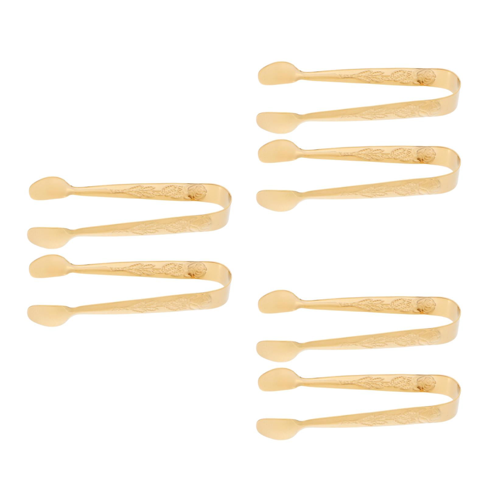 Masteelf 6 pcs Stainless Steel Small Ice Tongs Kitchen Food Tongs Sugar ...