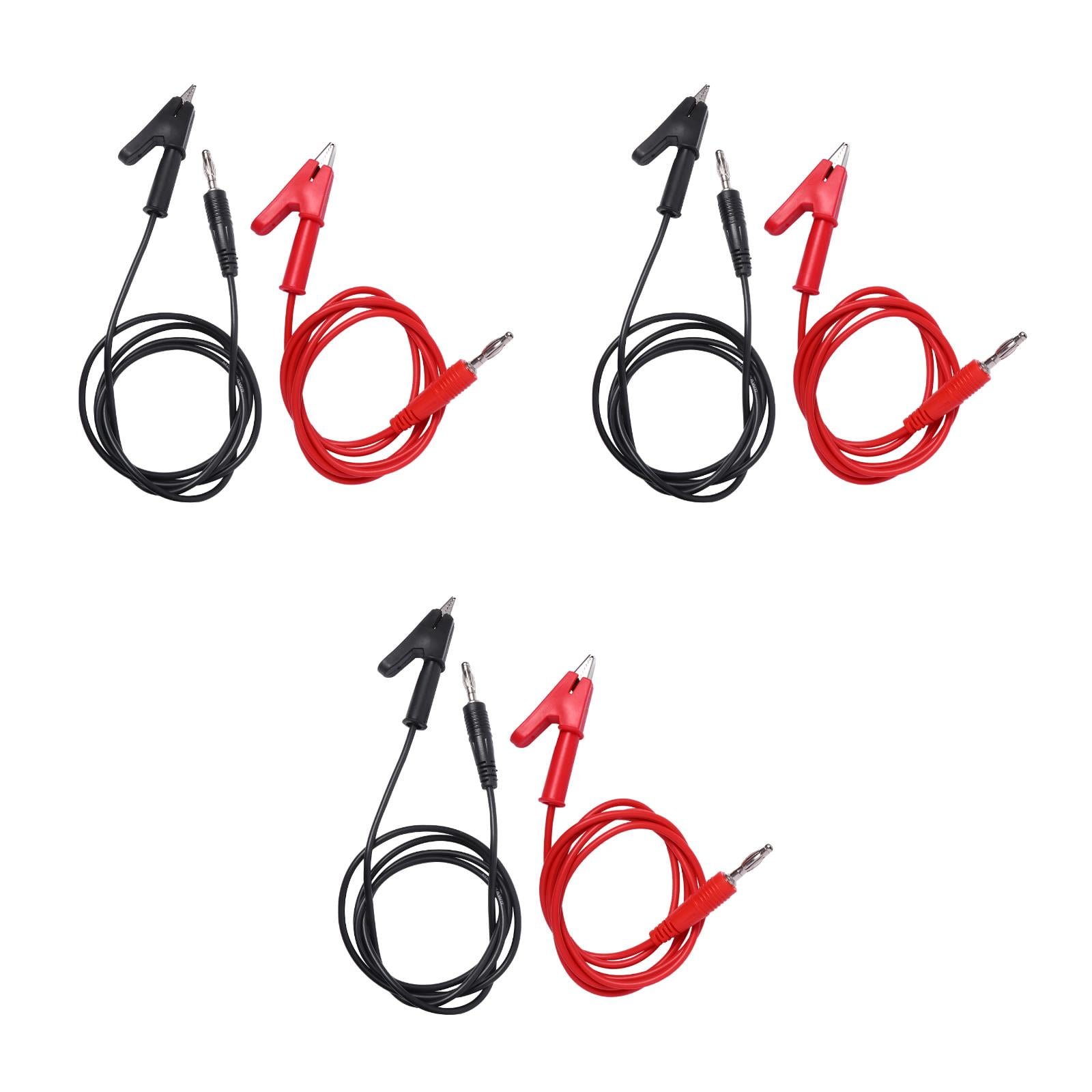 Masteelf 6 pcs Test Line Copper Banana Plug to Alligator Clip Test ...