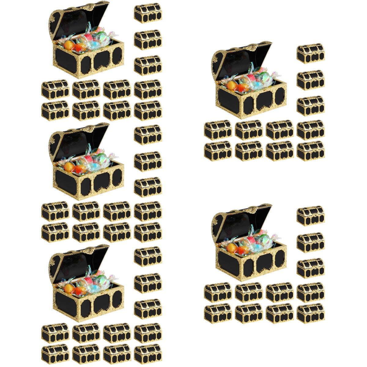 Masteelf 60 Pcs Pirate Treasure Chests Plastic Candy Storage Boxes ...
