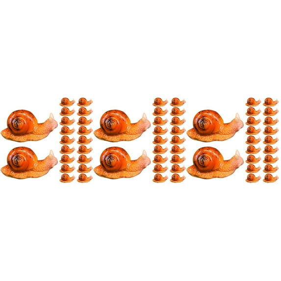 Masteelf 60 Pcs Realistic Tiny Snail Miniature Figurines DIY Terrarium ...