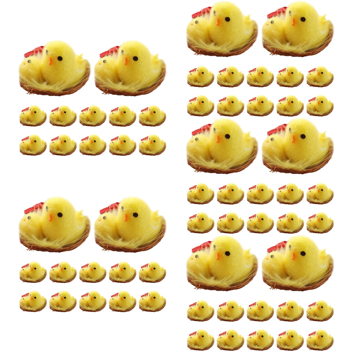 Masteelf 60 pcs Mini Chicks Easter Mini Fluffy Chicks Plush Chicken ...