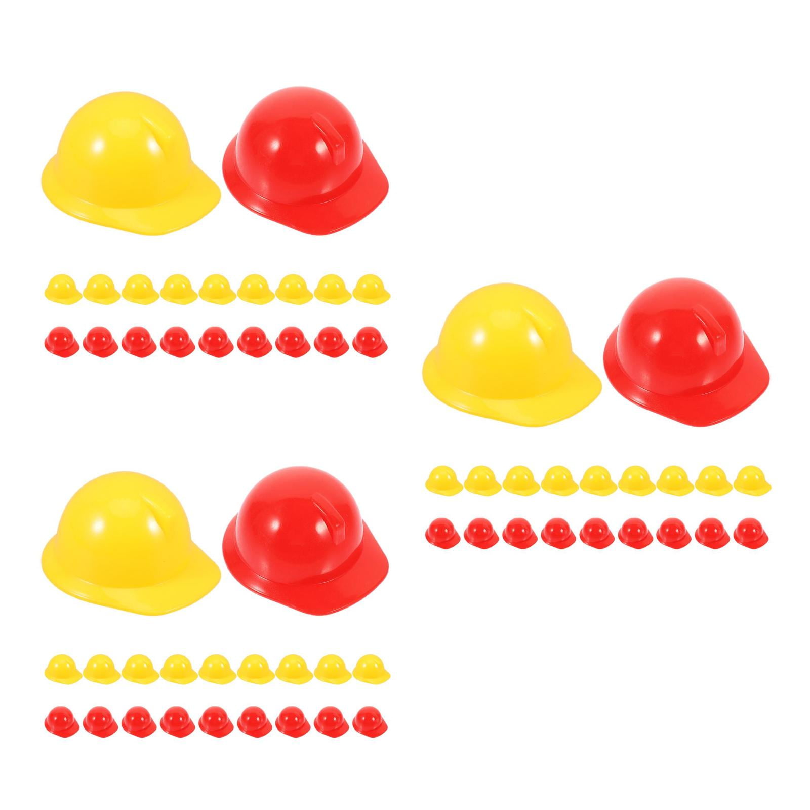 Masteelf 60 pcs Mini Construction Hats For Kids Toys Tiny Hard Hats For ...