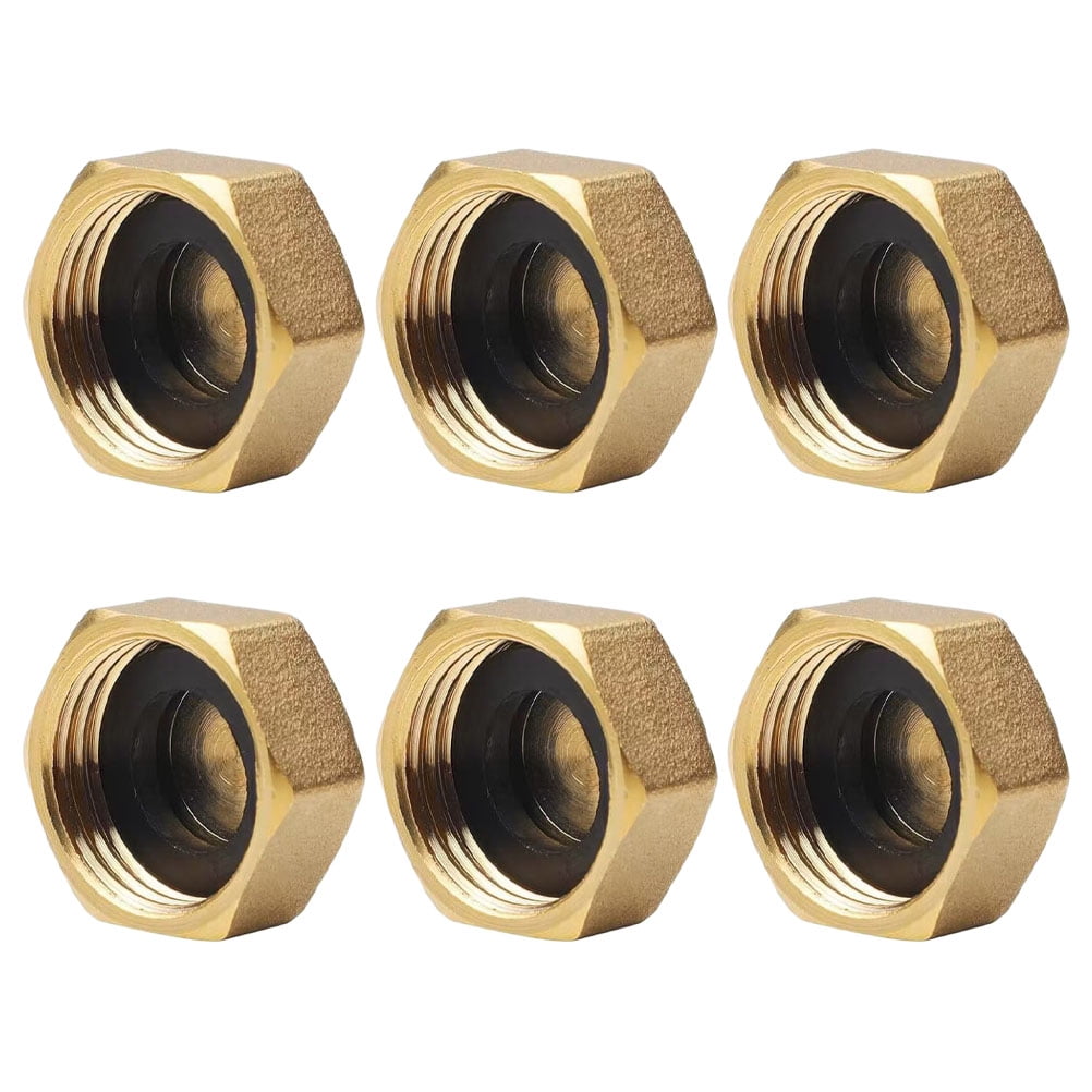 Masteelf 6pcs 1/2 Inch Brass Female Thread Blanking Cap with Rubber ...