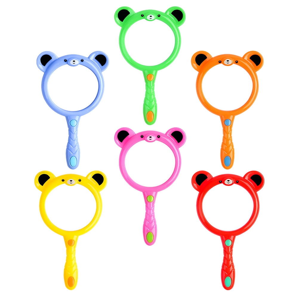 Masteelf 6pcs 3X Mini Reading Magnifier Cartoon Handheld Glass for Kids ...