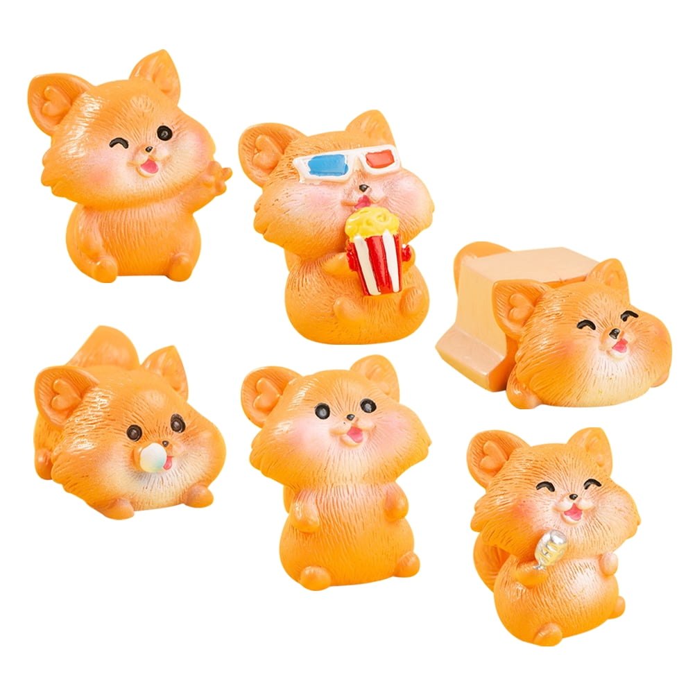 Masteelf 6pcs Adorable Mini Squirrel Resin Animal Figurines Mini Garden ...