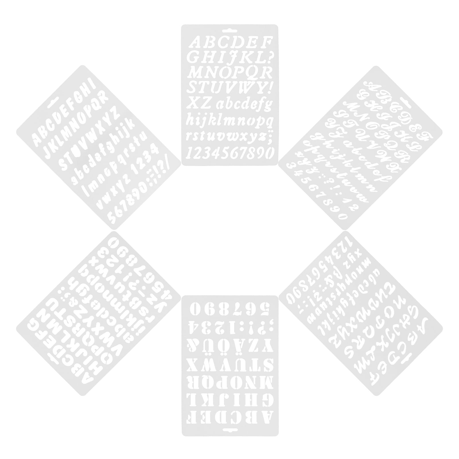 Masteelf 6pcs Alphabet Number Stencils Letter Templates For Kids ...