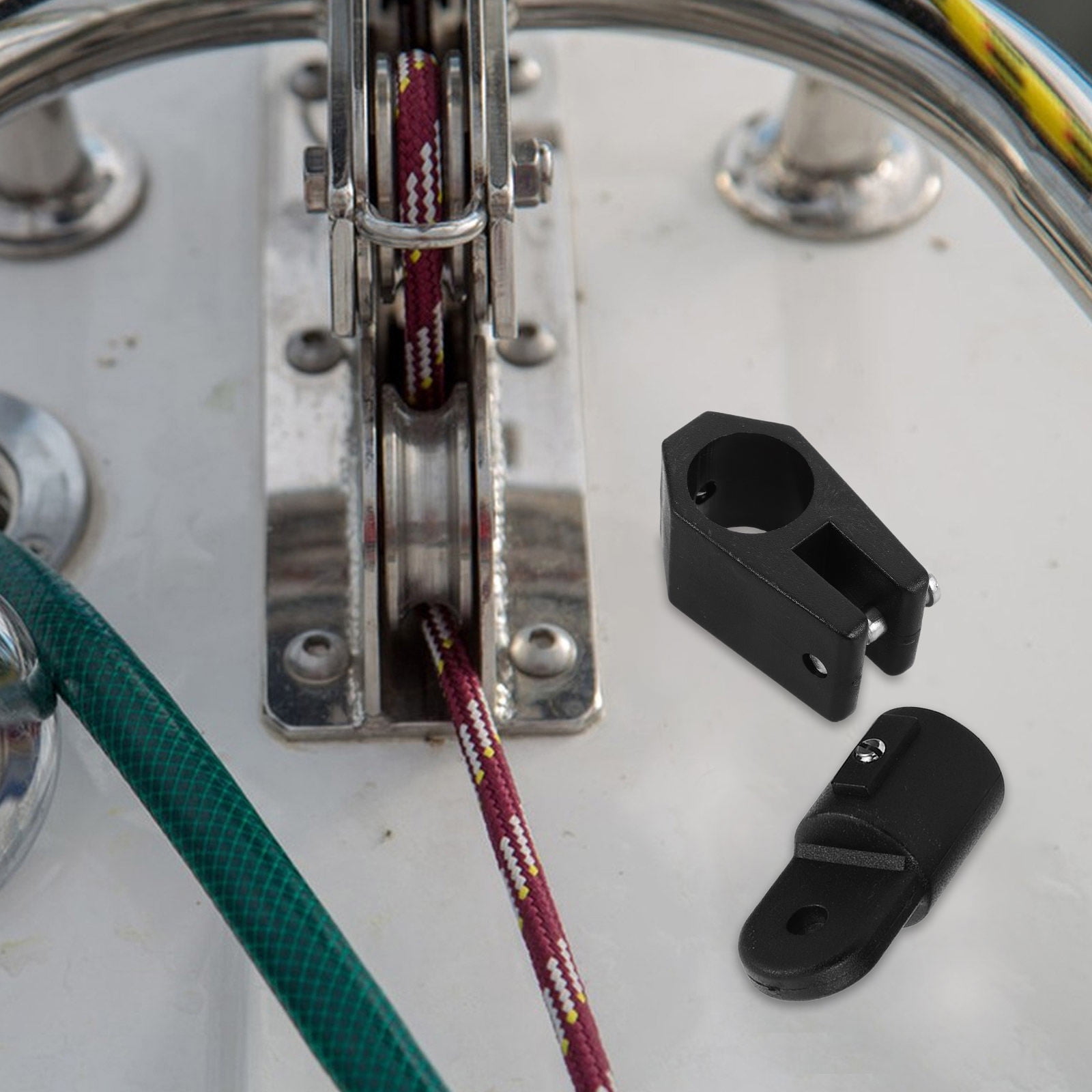 Masteelf 6pcs Bimini Top Fitting Hardware Flat Mount Boat Jaw Slide Cap ...