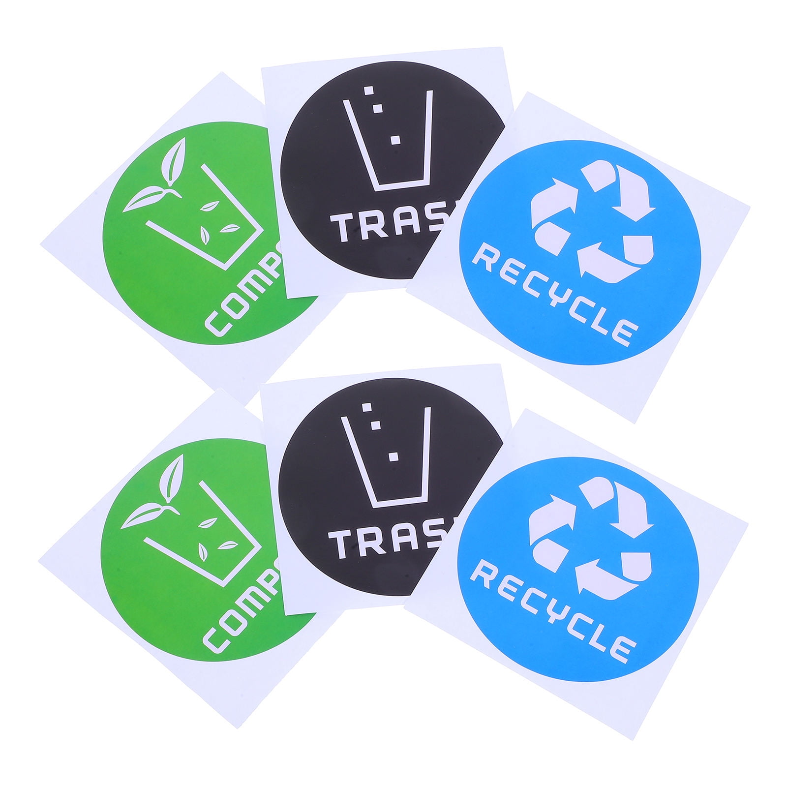 Masteelf 6pcs Decorative Trash Can Labels Recycling Trash Can Stickers ...