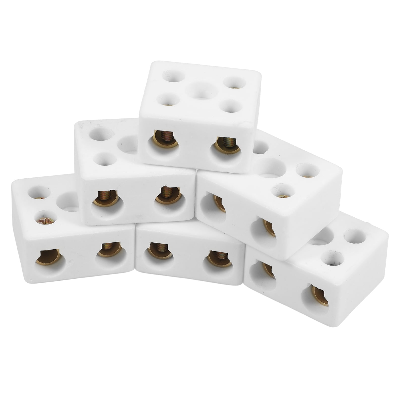 Masteelf 6pcs Dual Row Ceramic Terminal Block 2 Way Ceramics Terminal ...