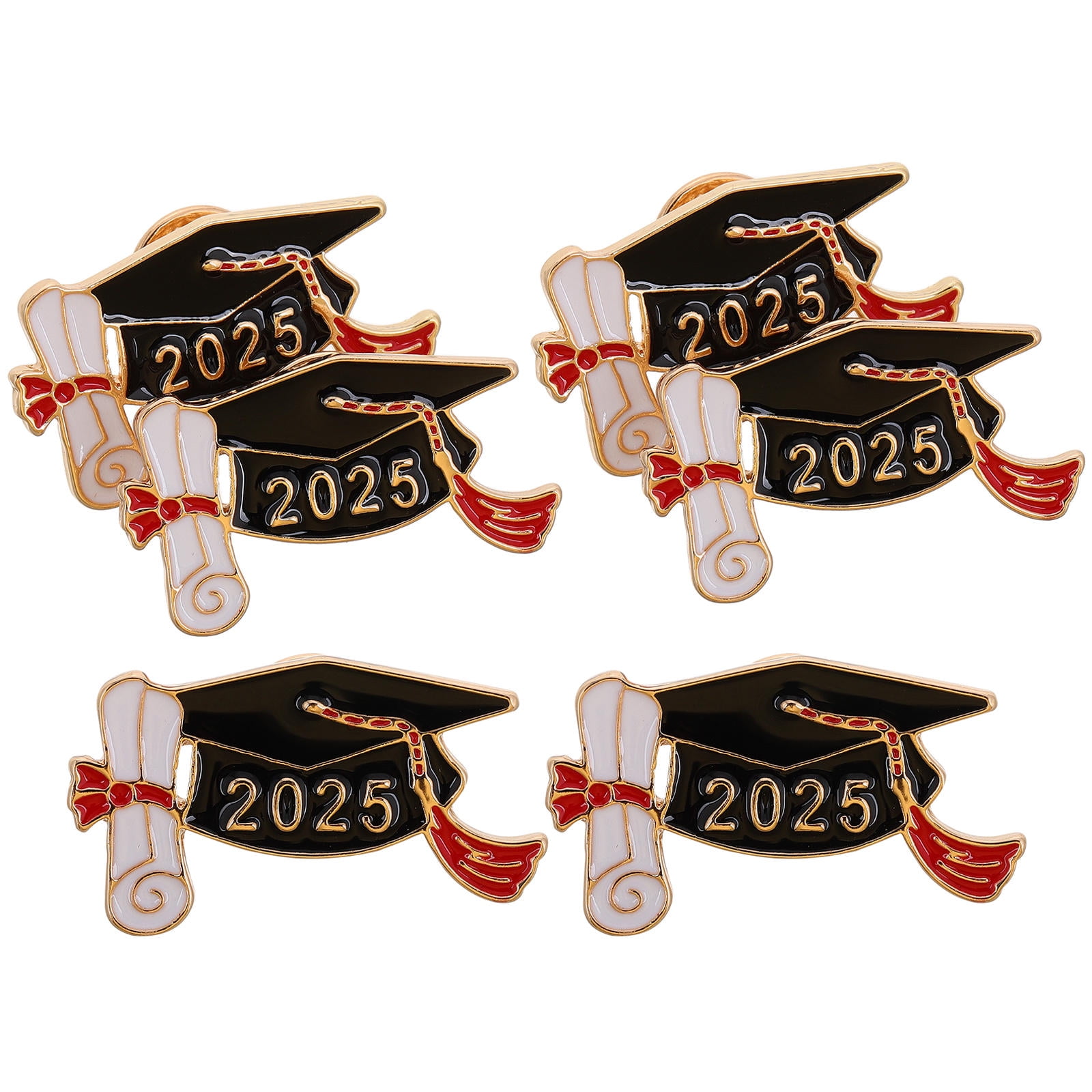 Masteelf 6pcs Graduation Lapel Pins Grad Cap Doctoral Hat Badges Class ...