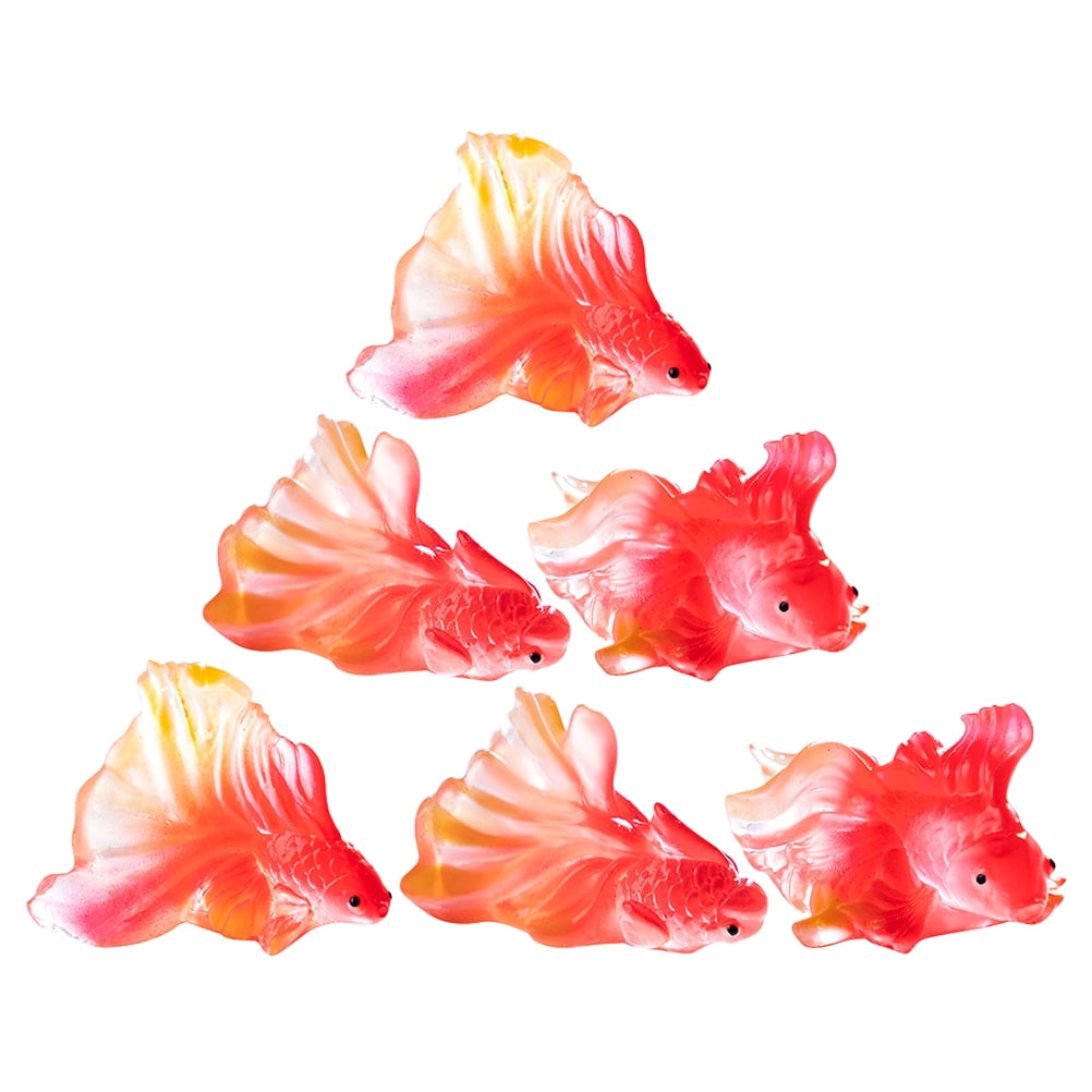 Masteelf 6pcs Miniature Goldfish Decorations Realistic Resin Fish ...