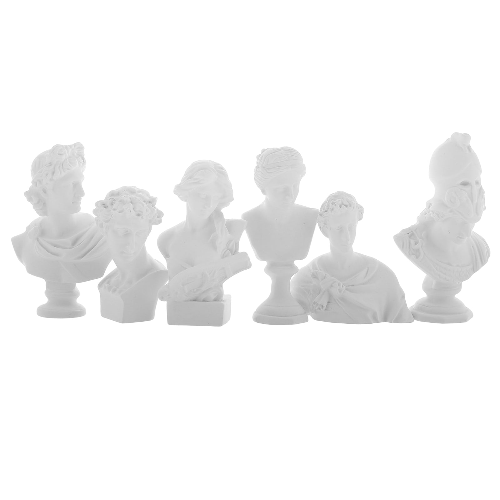 Masteelf 6pcs Miniature Greek Bust Statue Small Plaster God Sculpture ...