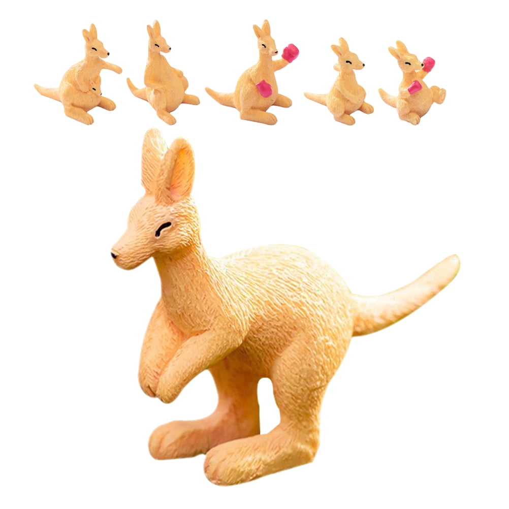Masteelf 6pcs Miniature Kangaroo Figurines Fairy Garden Tiny Resin ...