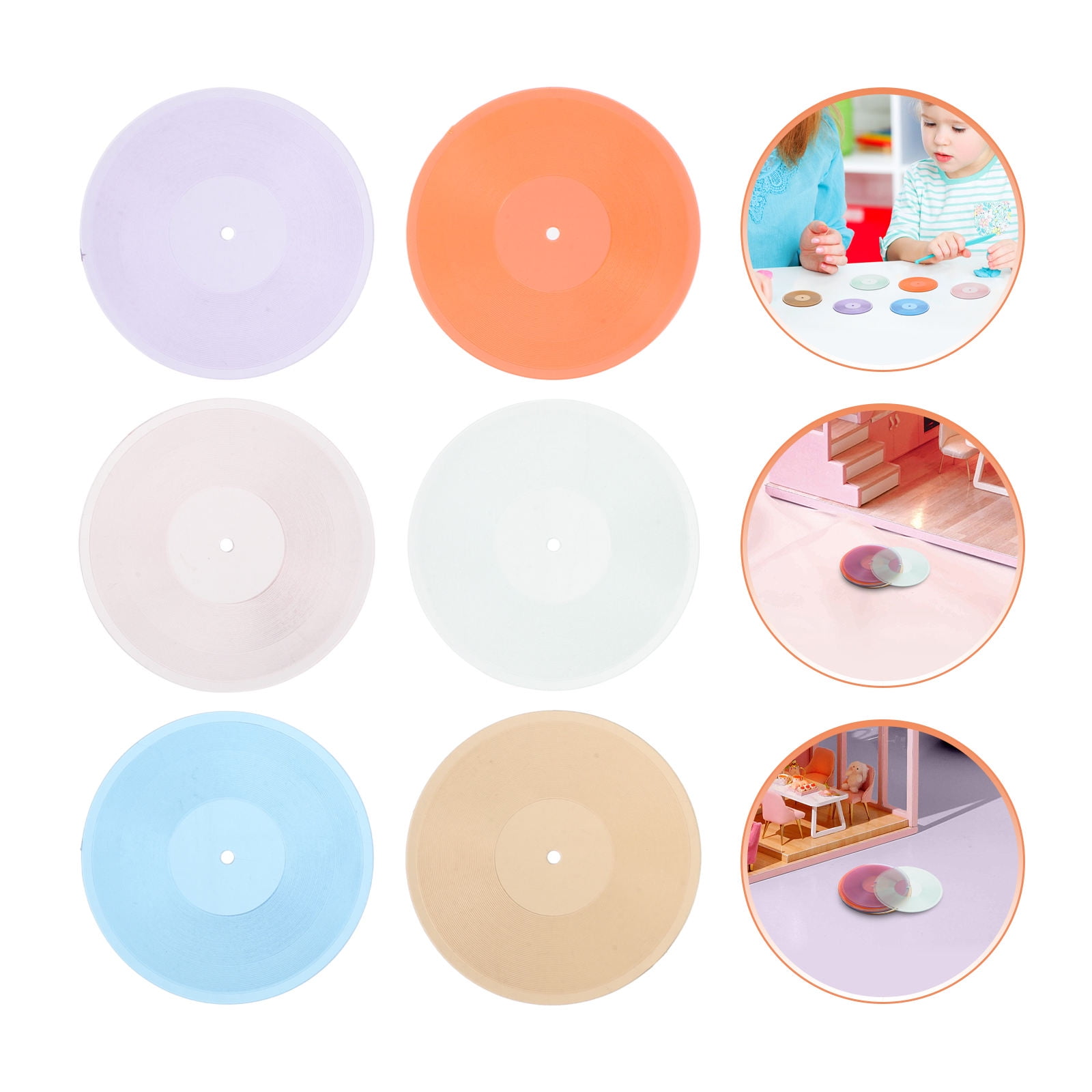 Masteelf 6pcs Miniature Vinyl Record for Dollhouse Mini Records ...