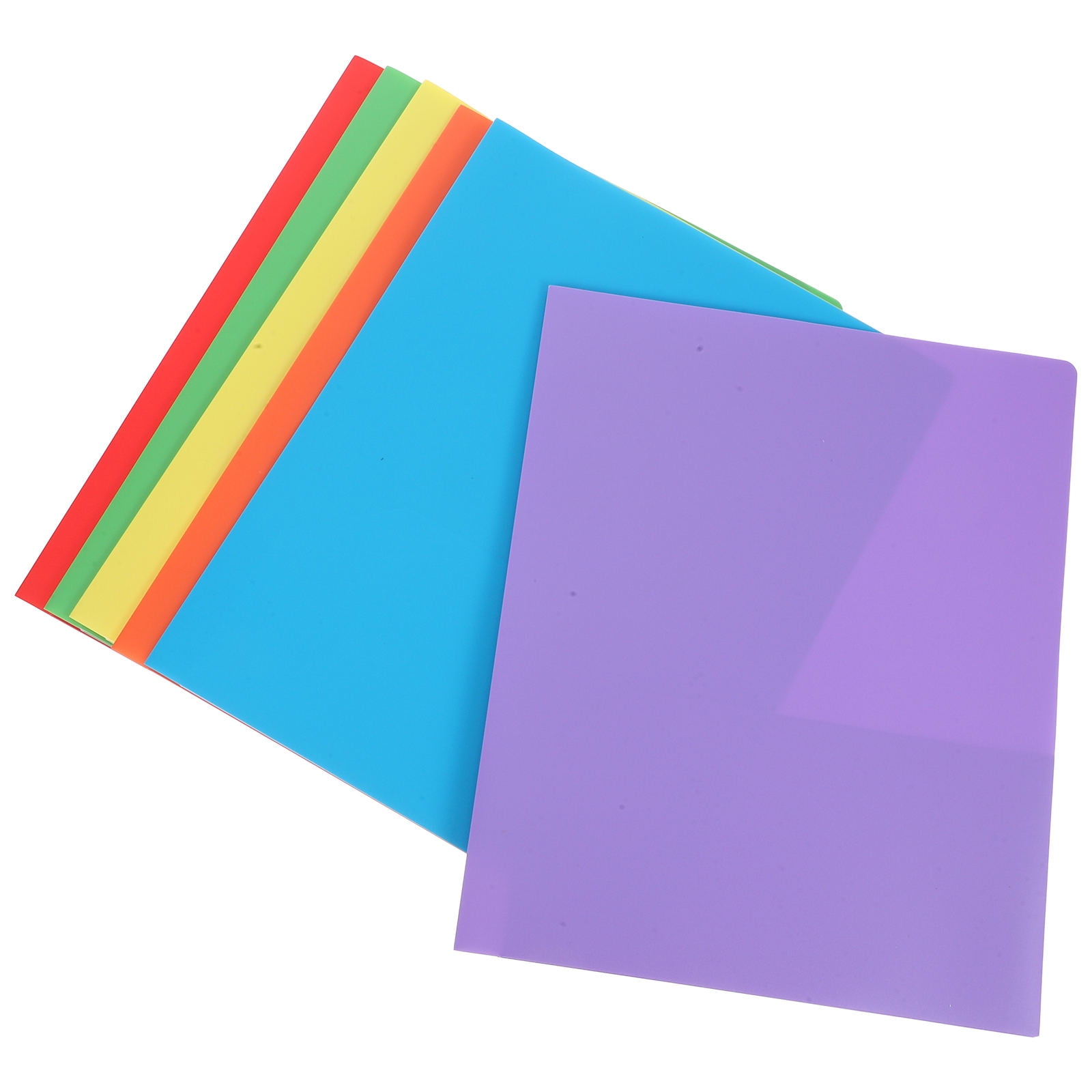 Masteelf 6pcs Plastic Pocket Folders A4 With Prongs Two Pocket File ...