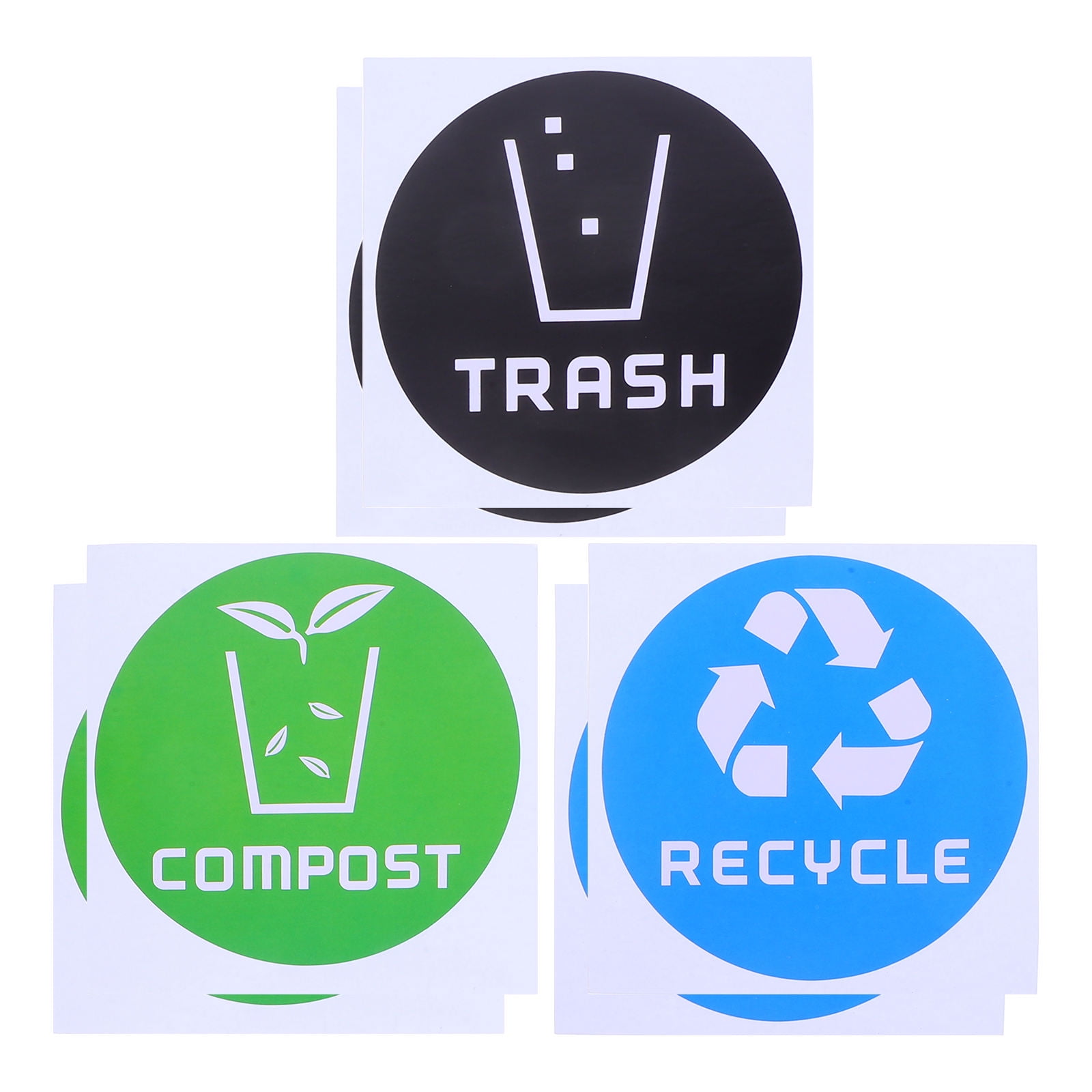 Masteelf 6pcs Recycling Bin Labels Trash Classification Sticker for ...