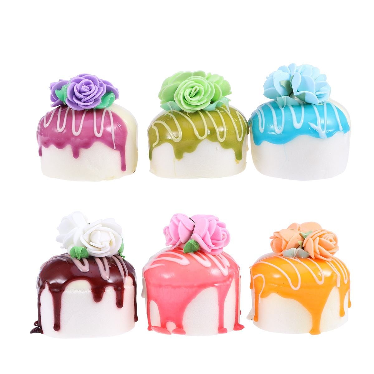 Masteelf 6pcs Simulation Cake Artificial Round Cake Model Set Mousse ...