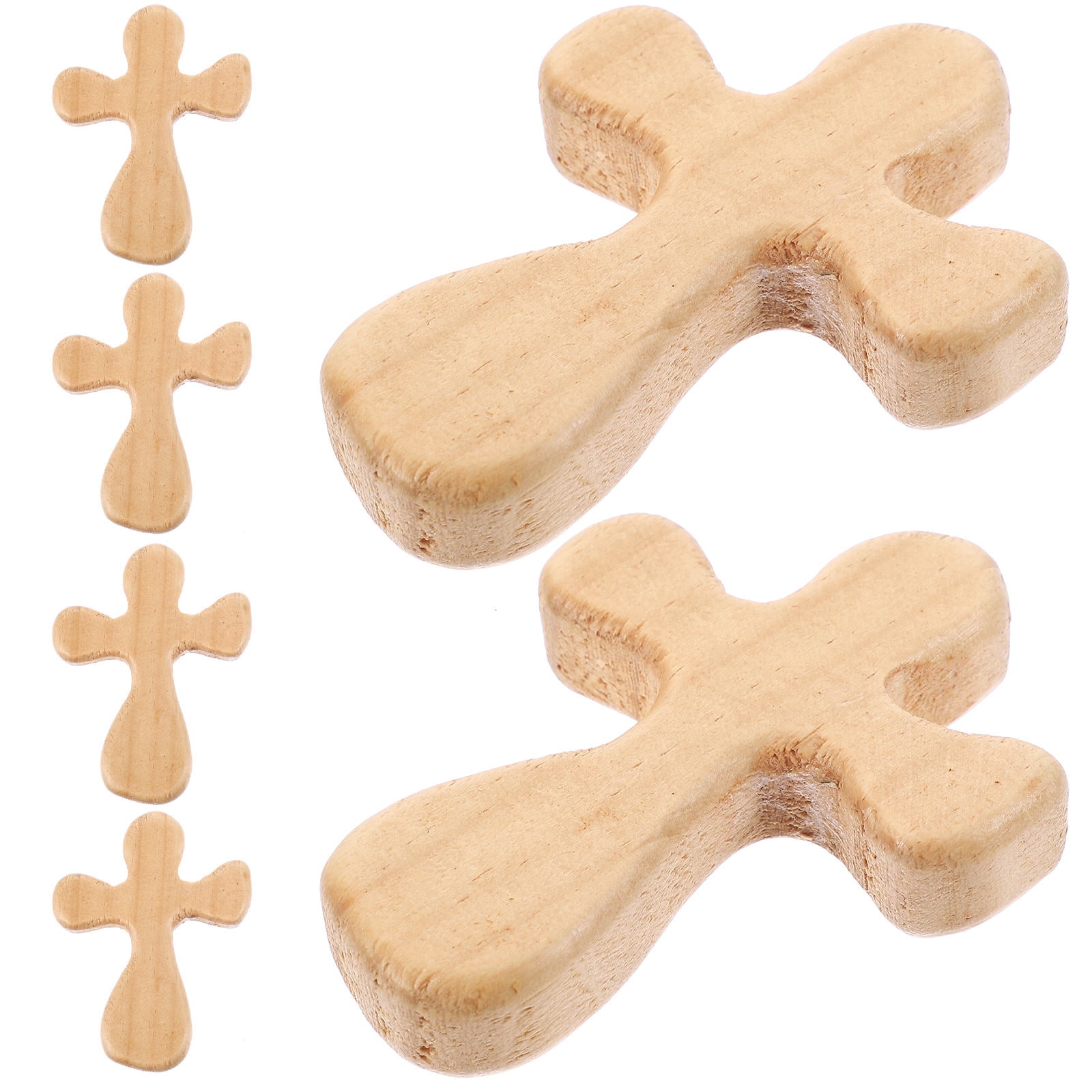 Masteelf 6pcs Small Wooden Crosses Adornments Handheld Praying Crucifix ...
