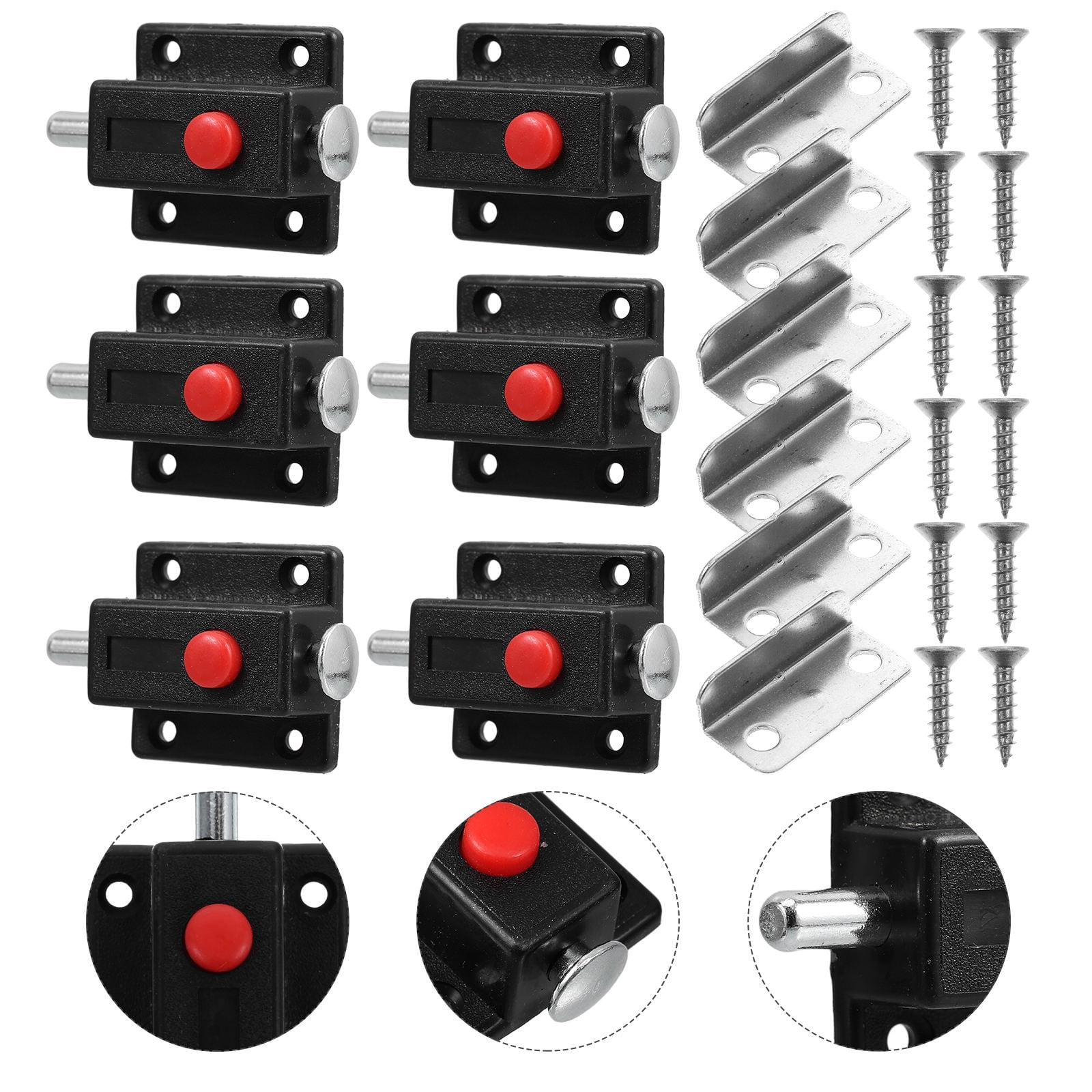 Masteelf Spring Loaded Push Button Door Latch in Black for Furniture ...